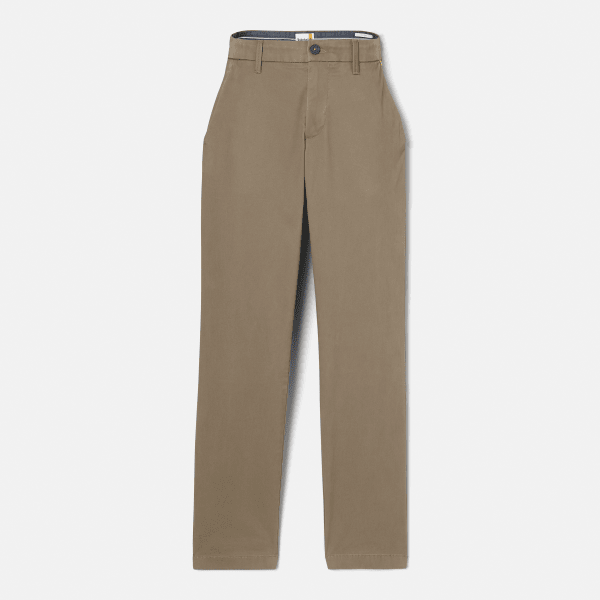 Stretch Twill Chino Trousers for Men in Khaki