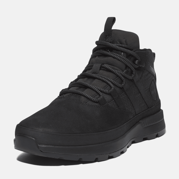 Euro Trekker Low Lace Up Trainer for Men in Monochrome Black