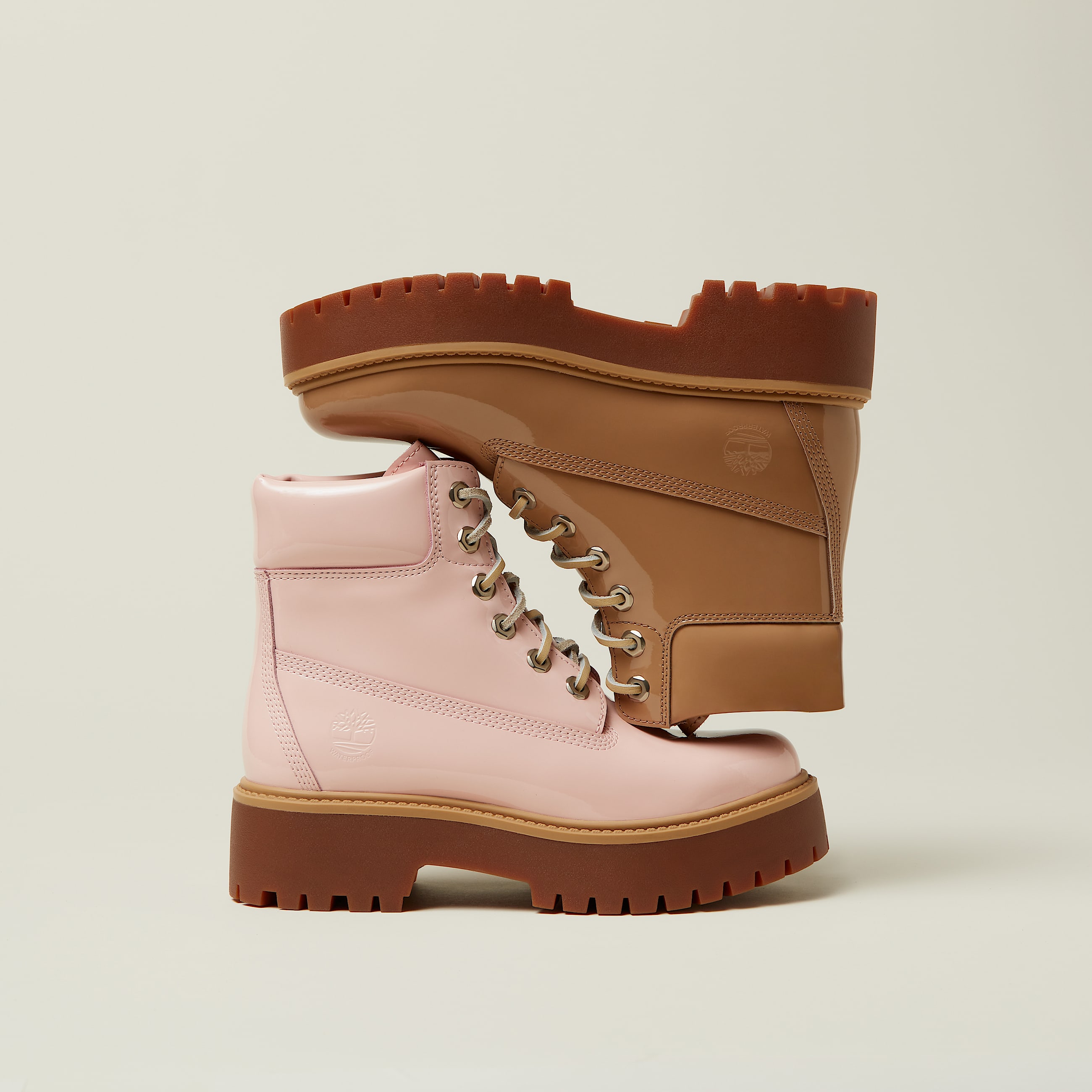 Stone Street 6-Inch Waterproof Platform Boot for Women in Beige