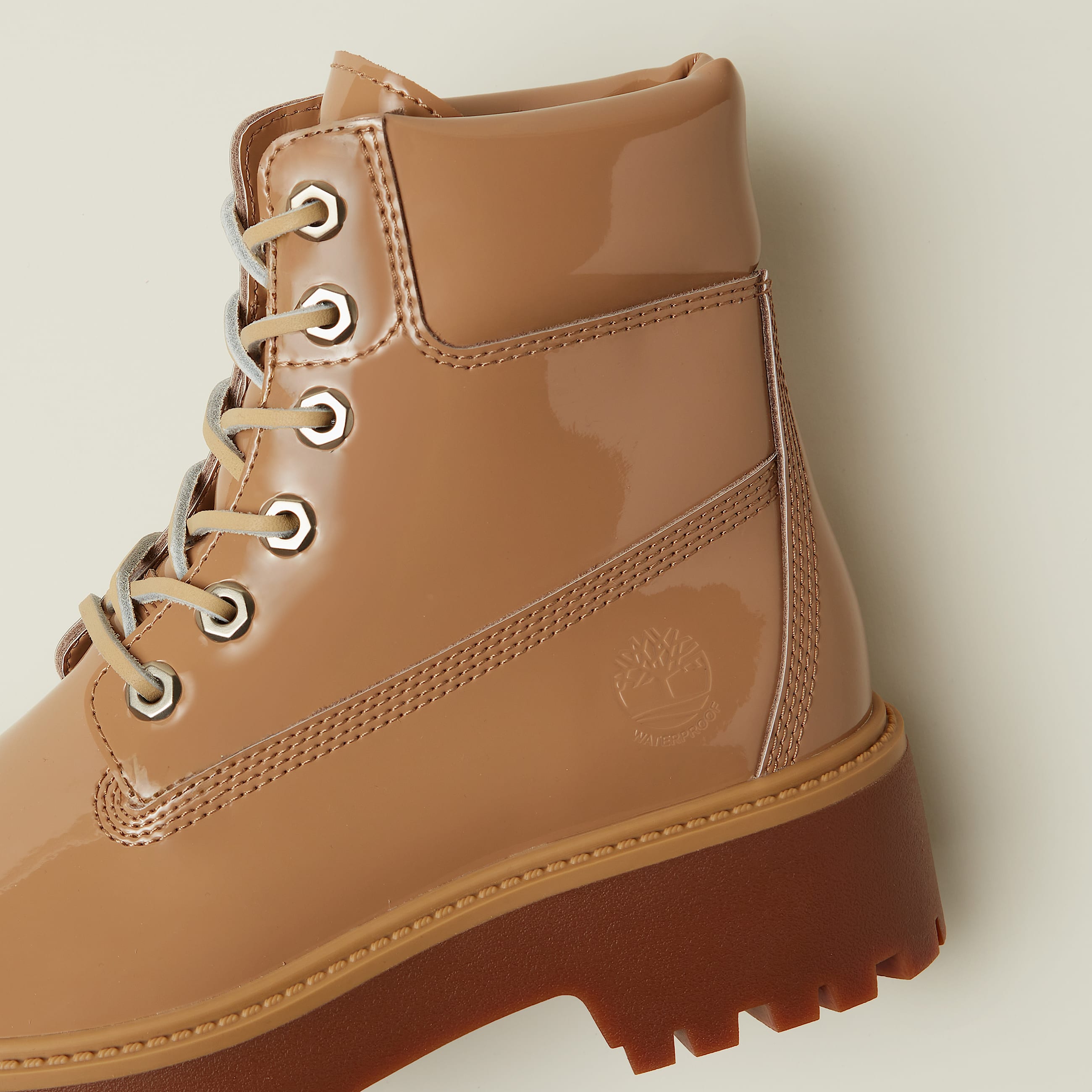 Stone Street 6-Inch Waterproof Platform Boot for Women in Beige