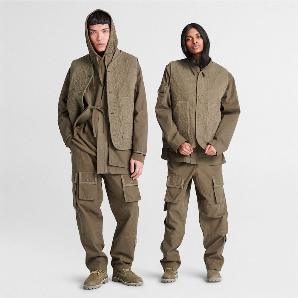 All Gender Timberland® x CLOT Future73 Kimono Chore Coat in Dark Green