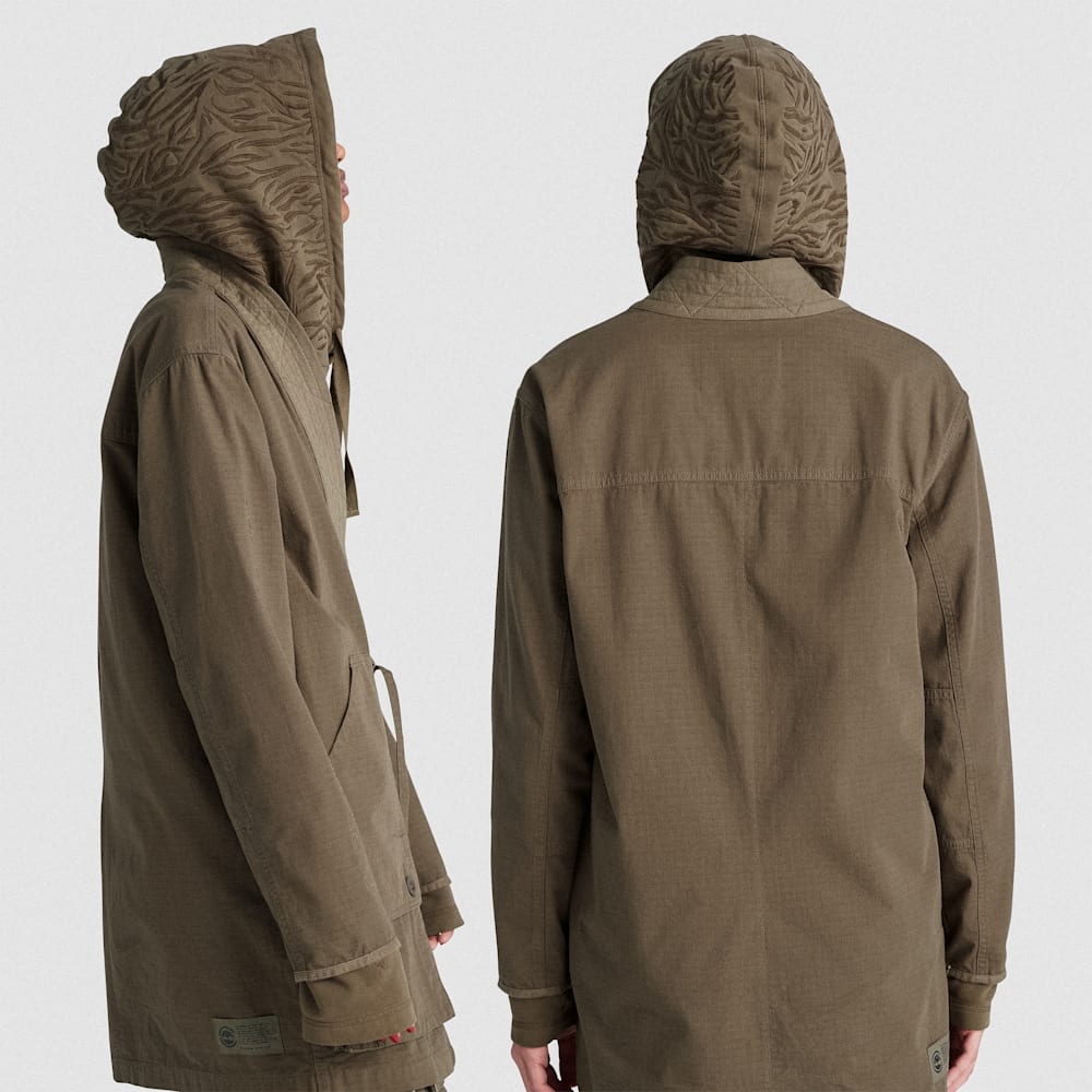 All Gender Timberland® x CLOT Future73 Kimono Chore Coat in Dark Green