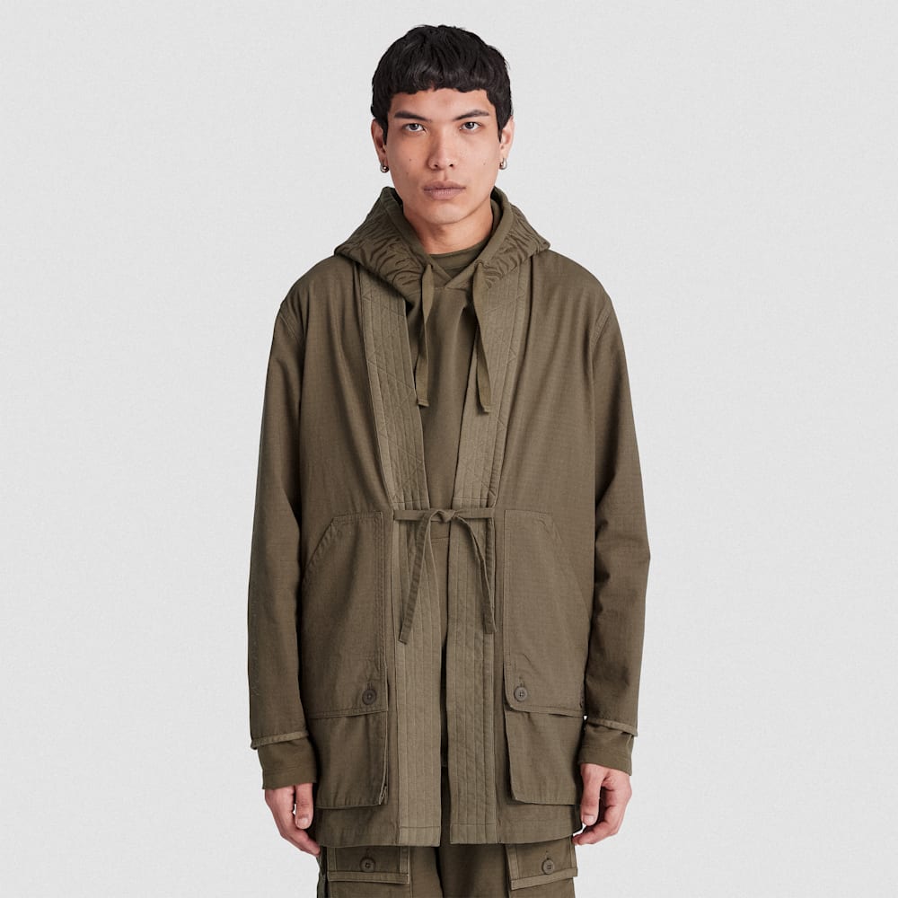 All Gender Timberland® x CLOT Future73 Kimono Chore Coat in Dark Green