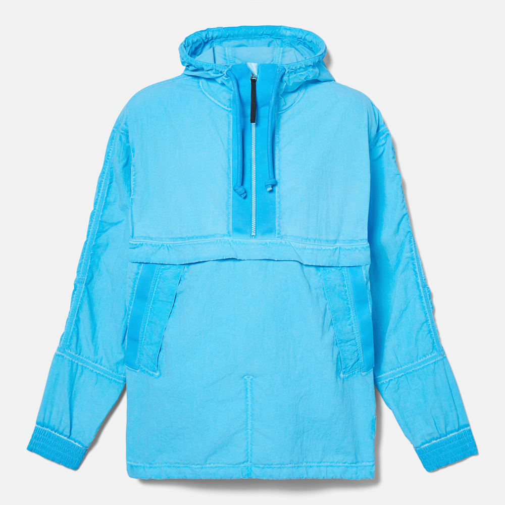 All Gender Garment Dyed Nylon Anorak in Blue