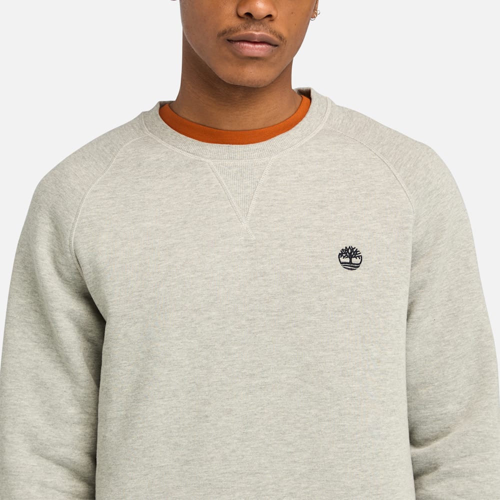 Exeter River sweatshirt met ronde hals voor heren in lichtgrijs