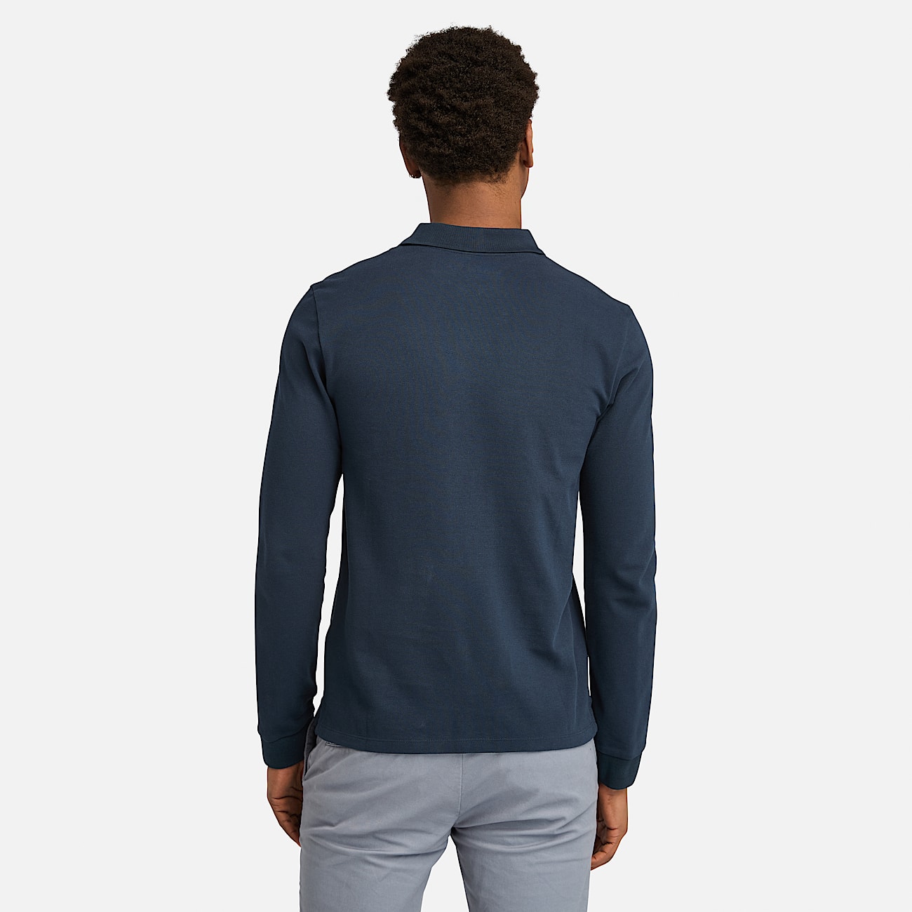 Oyster River Long-Sleeve Polo (Slim) for Men in Dark Blue