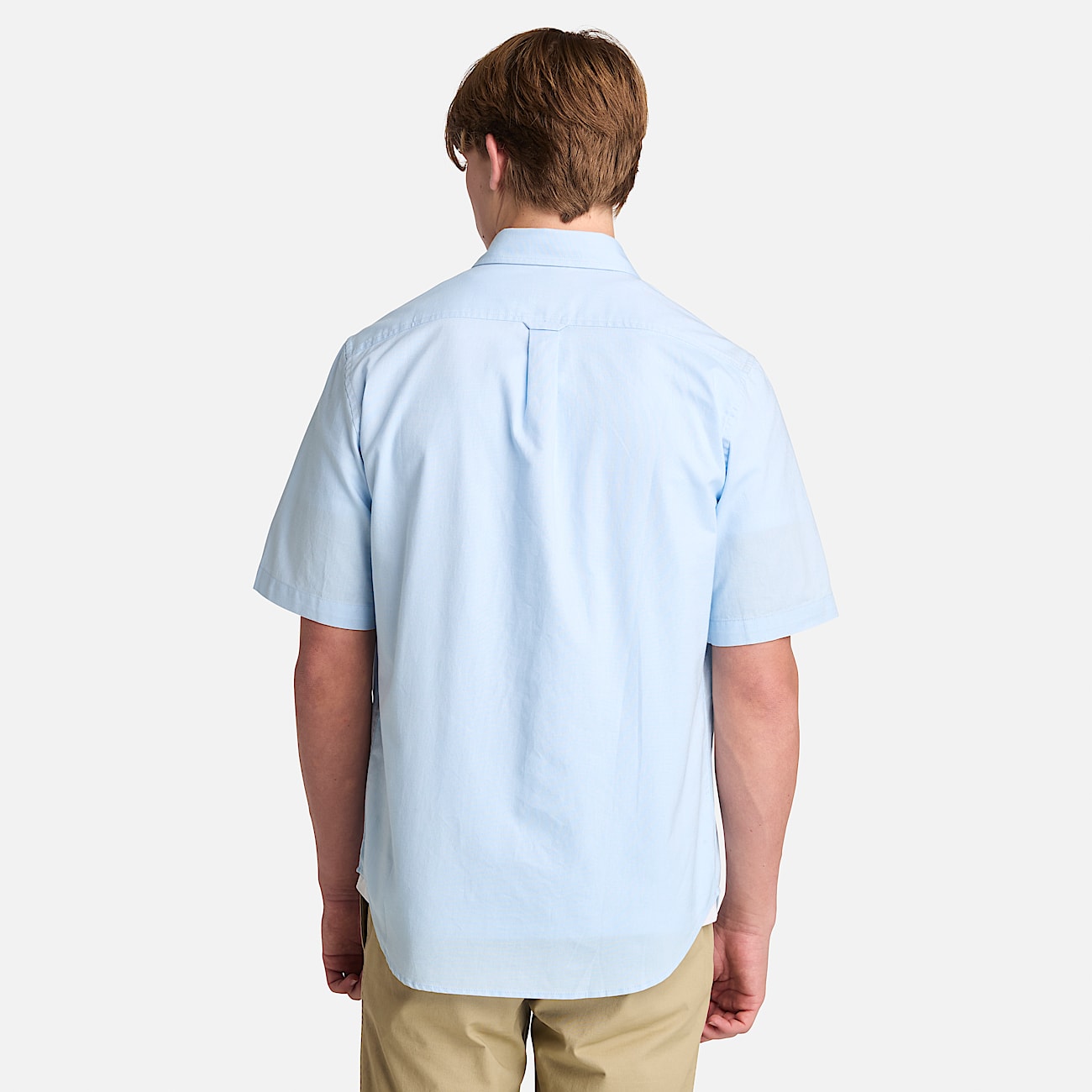 Gale River Yarn Dyed Oxford Short-Sleeve Shirt for Men in Light Blue