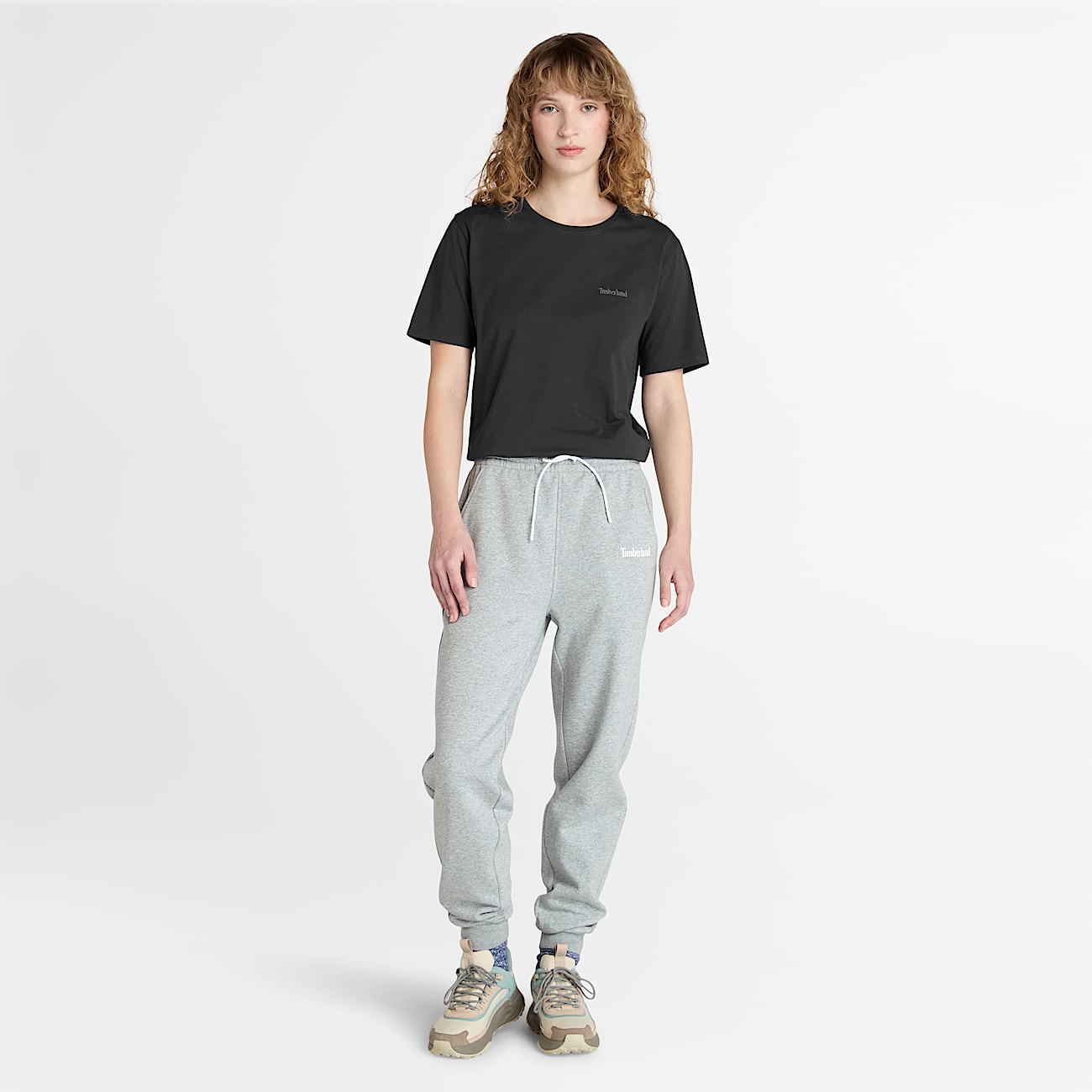 Embroidered Logo Short-Sleeve T-Shirt for Women in Black