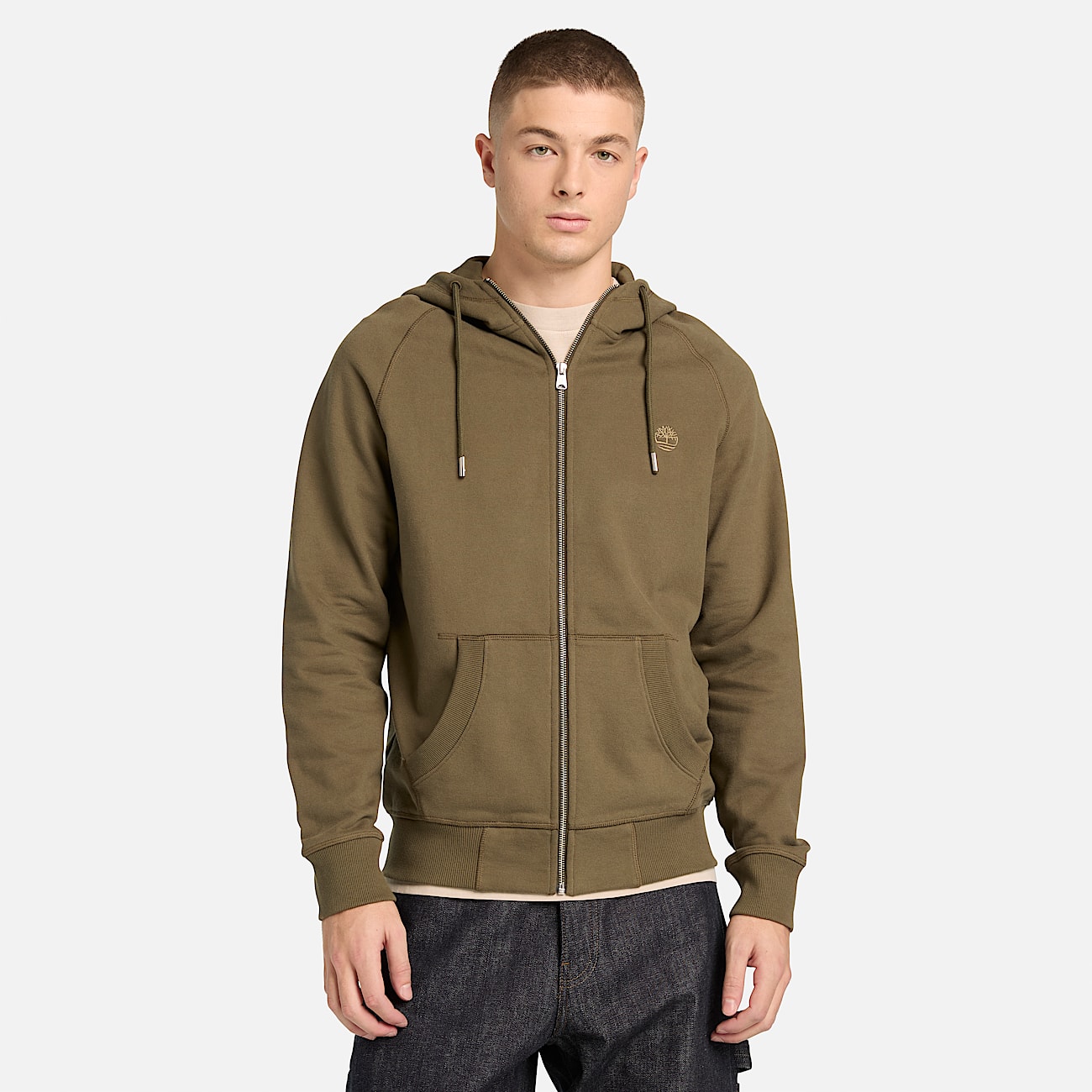Exeter River Full-Zip Hoodie for Men in Green/Brown