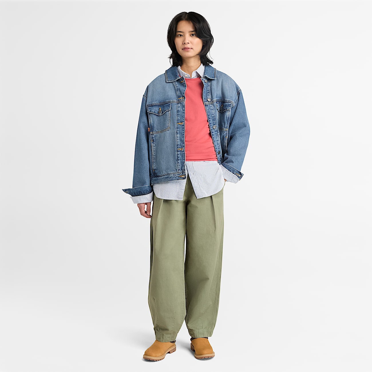 Embroidered Logo Short-Sleeve T-Shirt for Women in Red