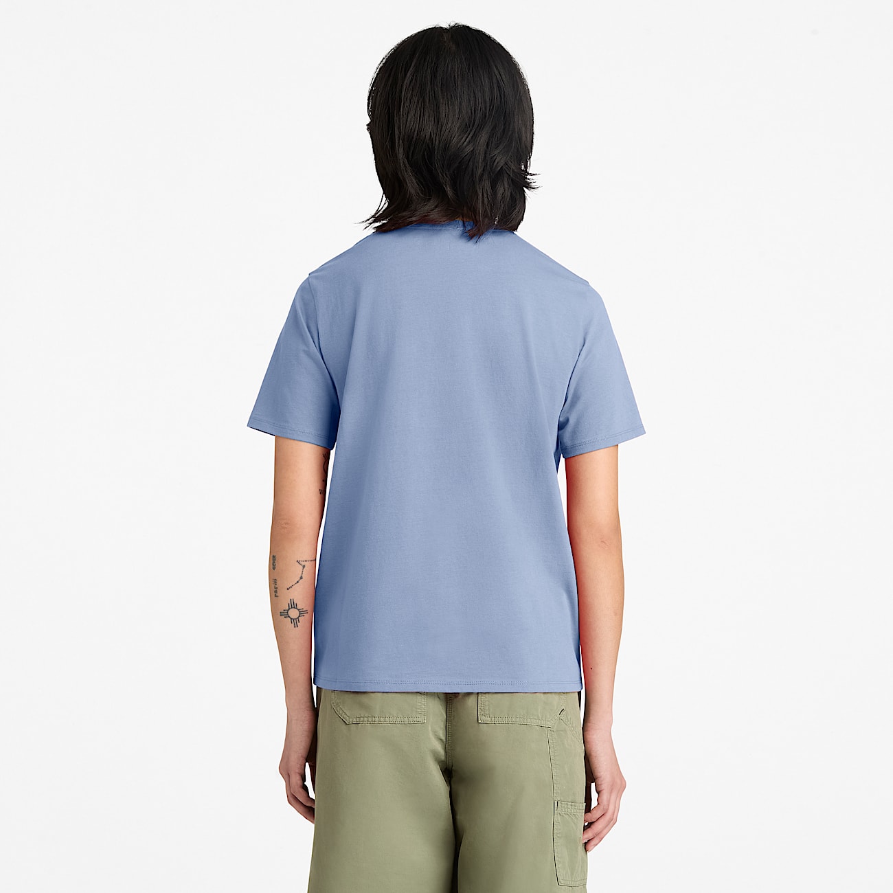 Embroidered Logo Short-Sleeve T-Shirt for Women in Blue