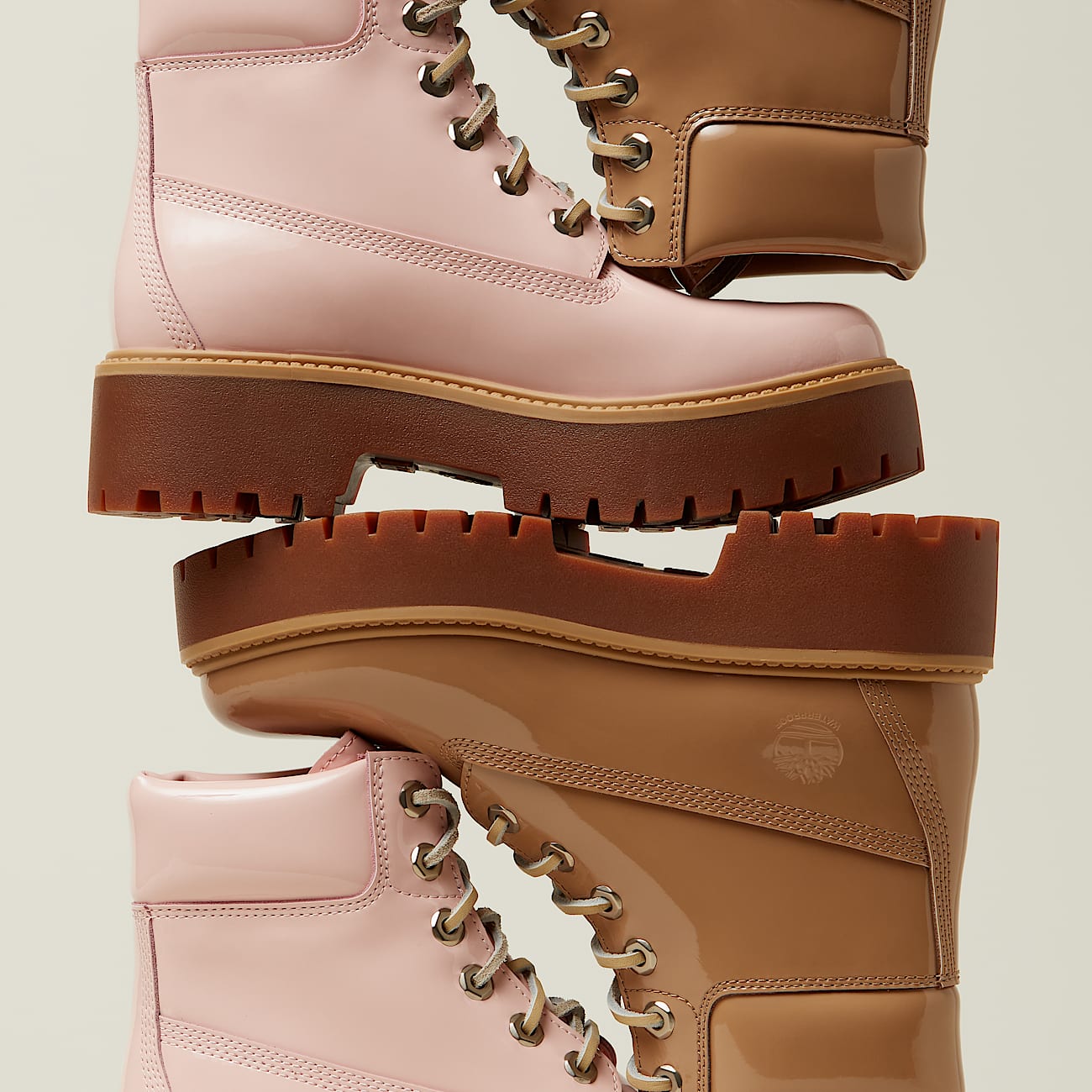 Stone Street 6-Inch Waterproof Platform Boot for Women in Beige