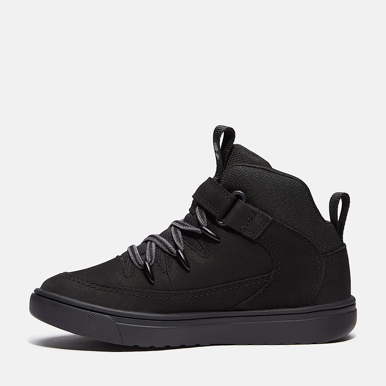 Lisbon Street Mid Hook-and-Loop Trainer for Youth in Black