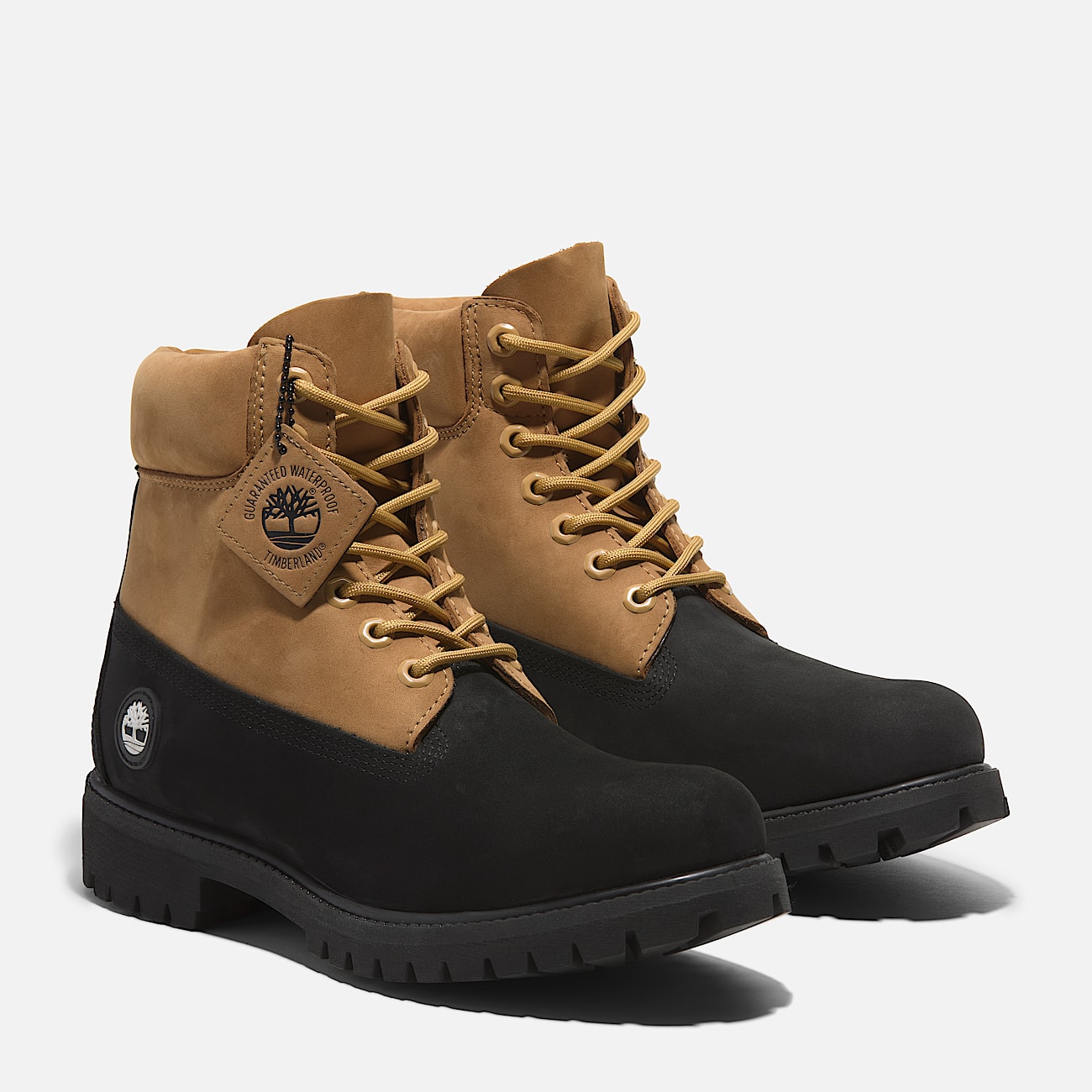 6 inch Boot Lacets Timberland Premium Pour Homme En Noir jaune