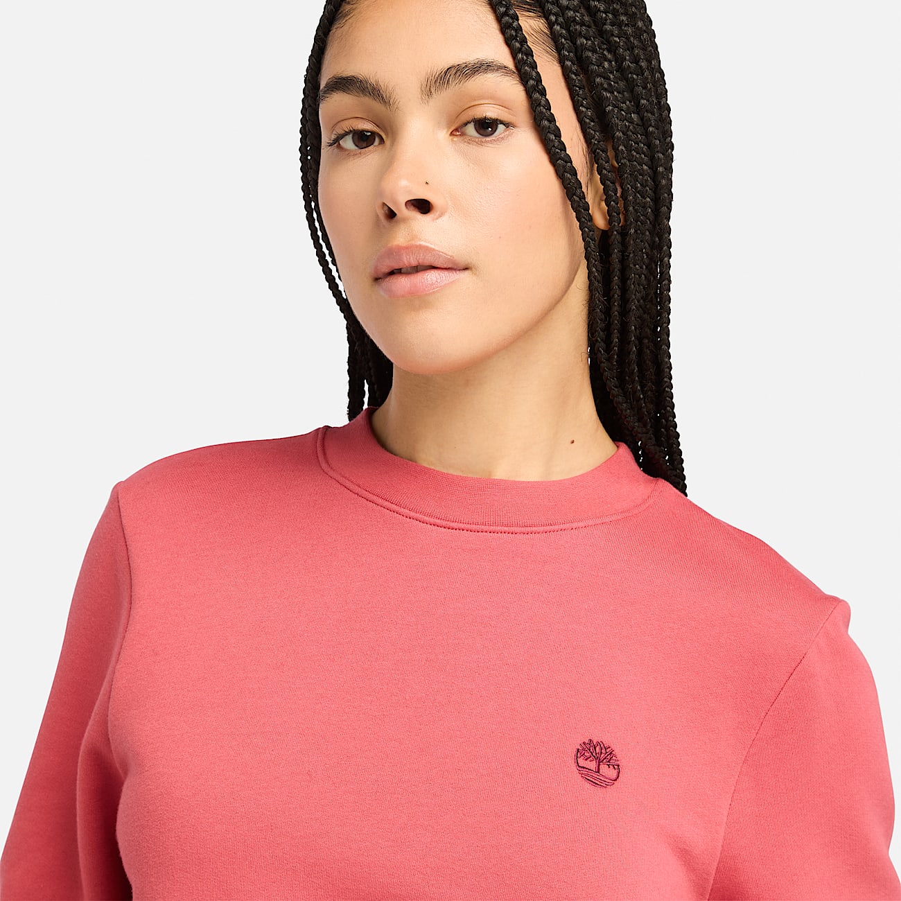Exeter River Brushed-back Crew Sweatshirt for Women in Pink
