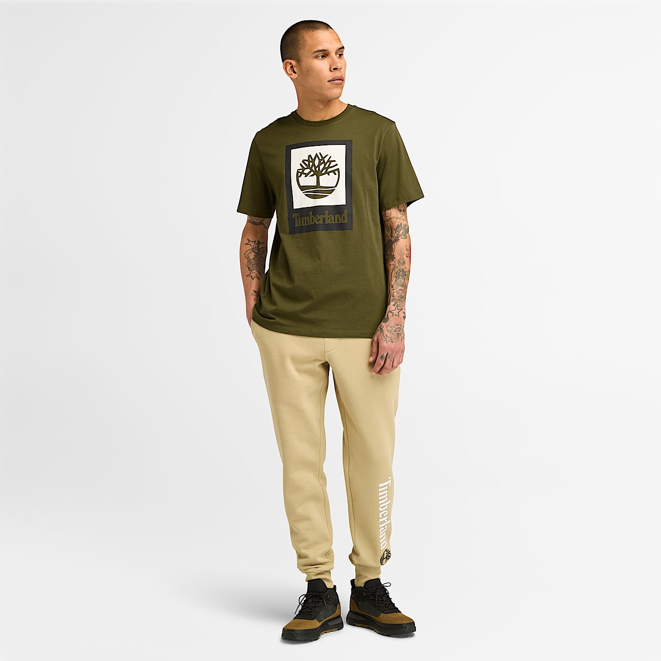 Uniseks Stack Logo T-shirt in groen