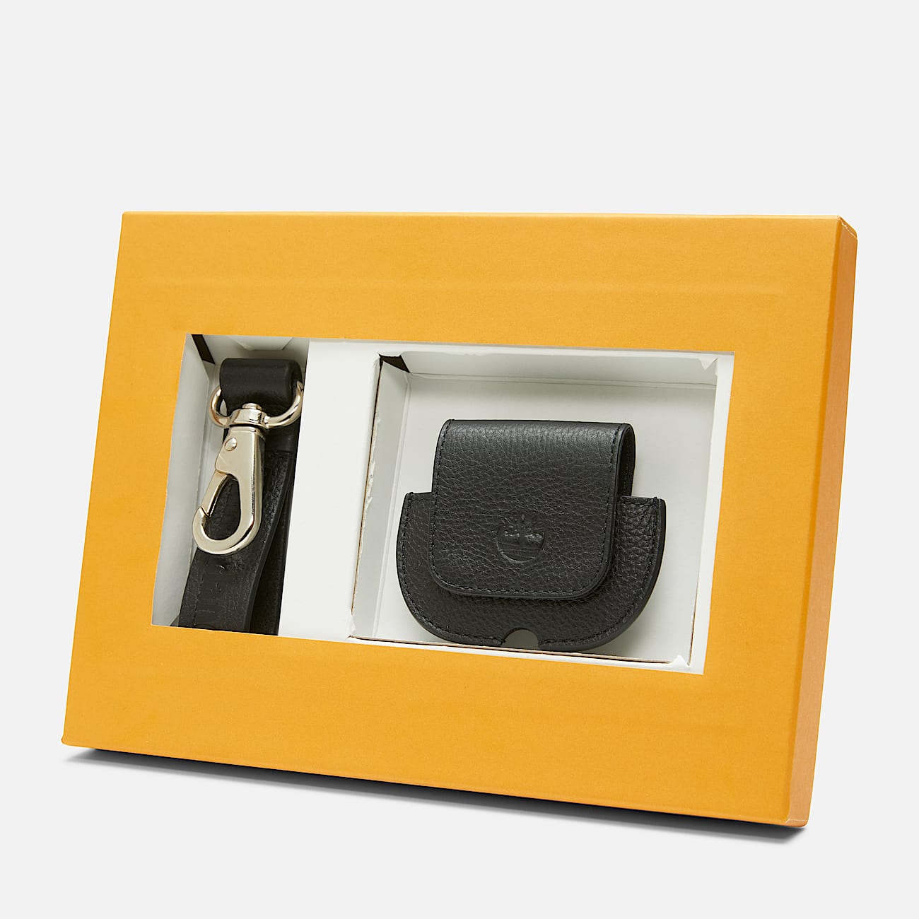 Leather Keyring and AirPods Case Gift Set in Black