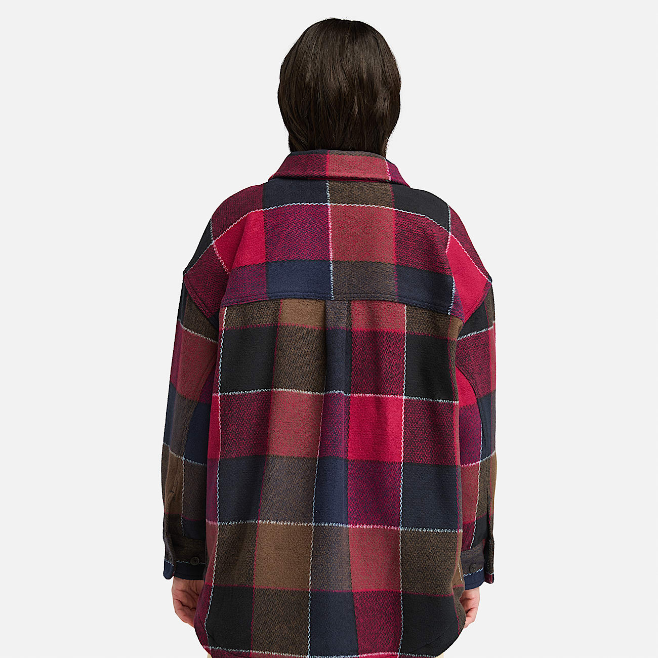 Heavy Flannel Overshirt for Women in Red