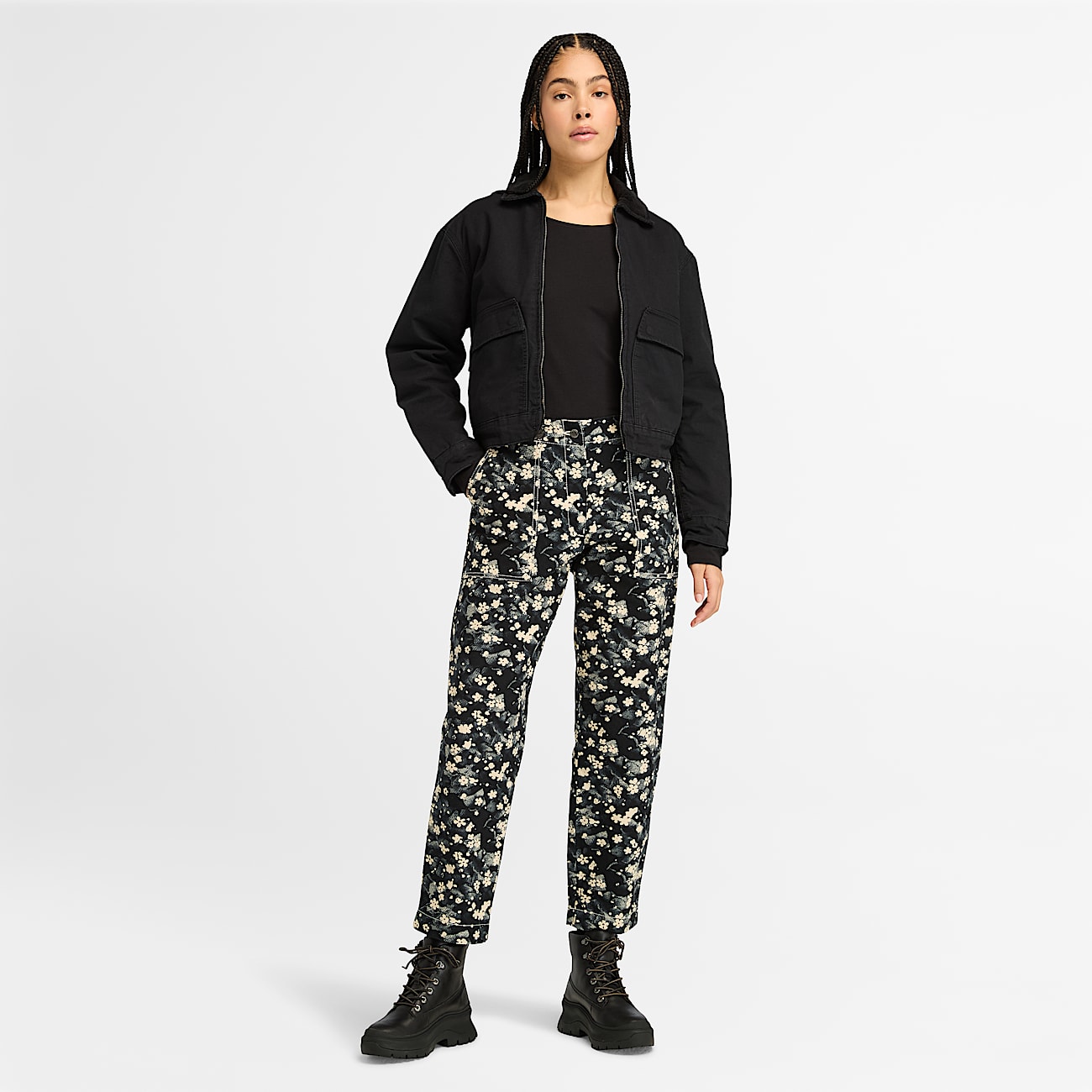 Strafford Quilted Washed Canvas Jacket for Women in Black