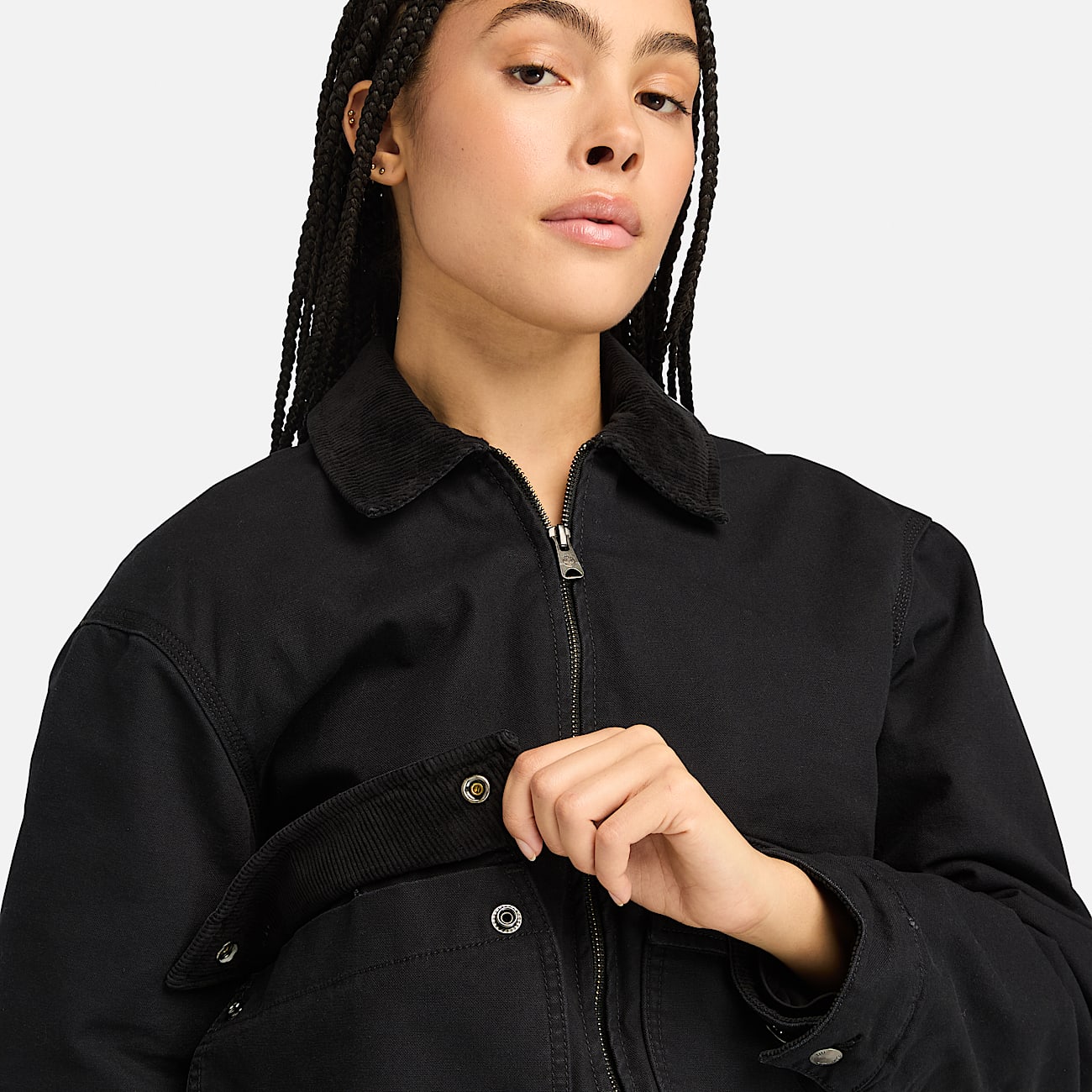 Strafford Quilted Washed Canvas Jacket for Women in Black