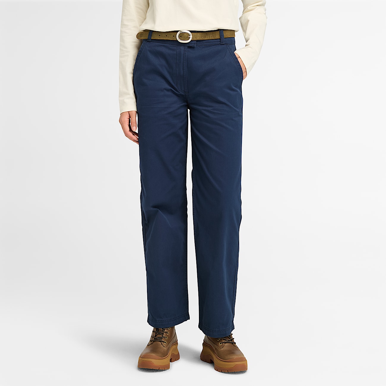 Claremont Straight-Leg Chino Trousers for Women in Dark Blue
