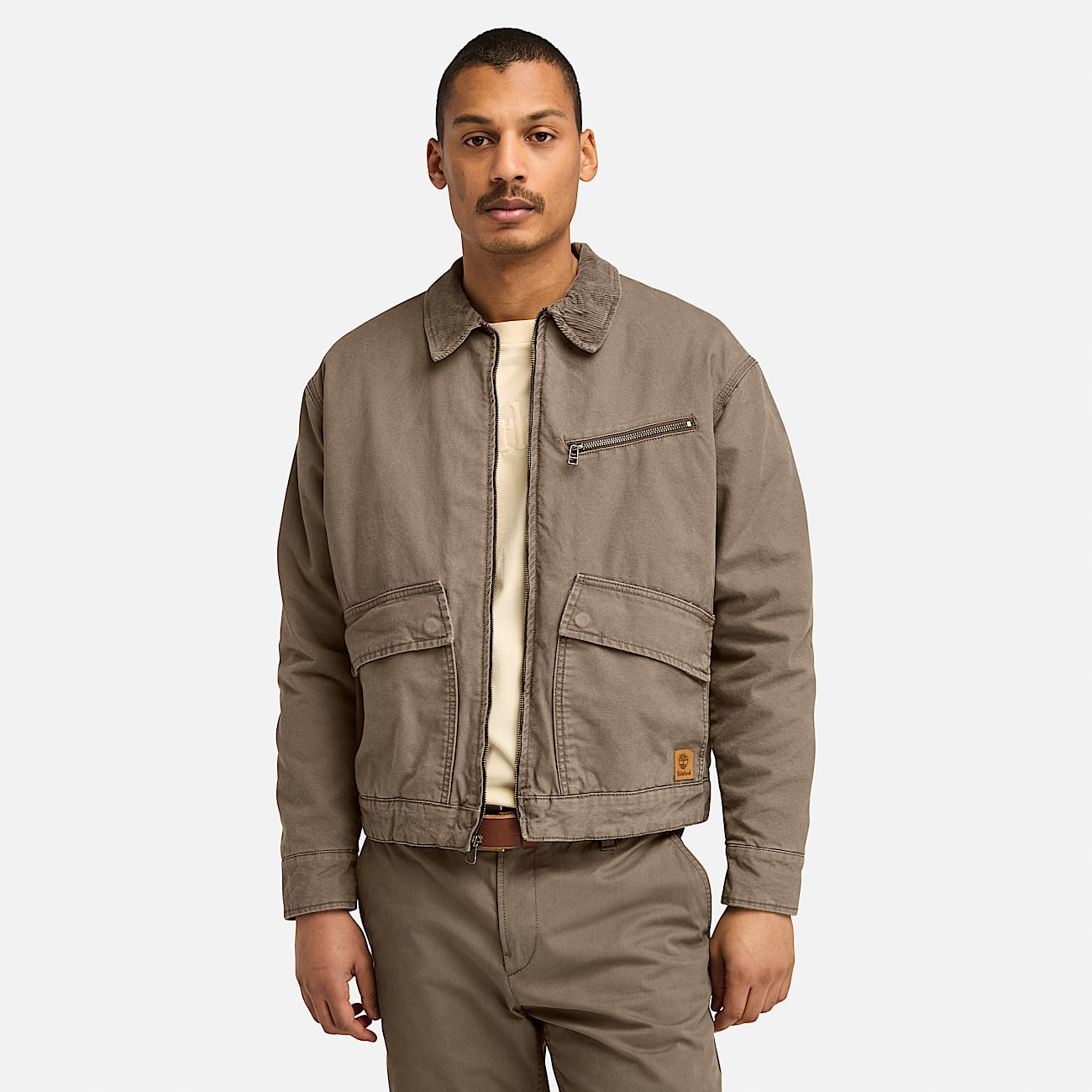 Strafford Washed Canvas Insulated Jacket for Men in Brown
