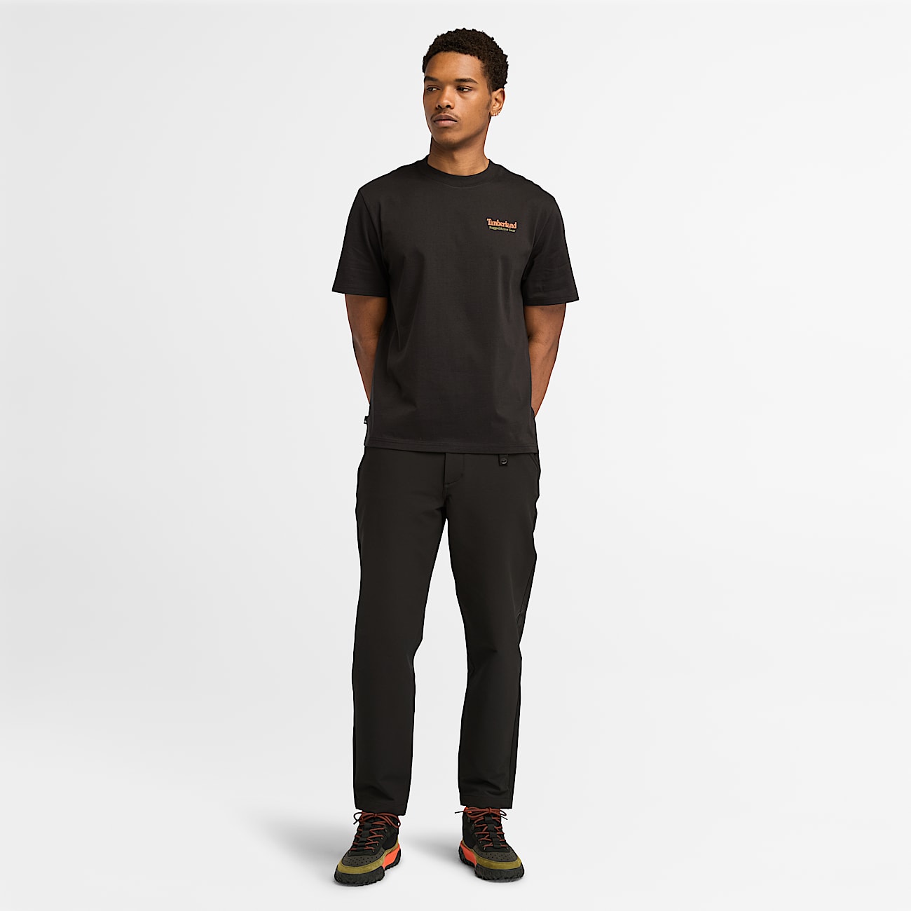 Rugged Active Gear Back-graphic T-Shirt for Men in Black