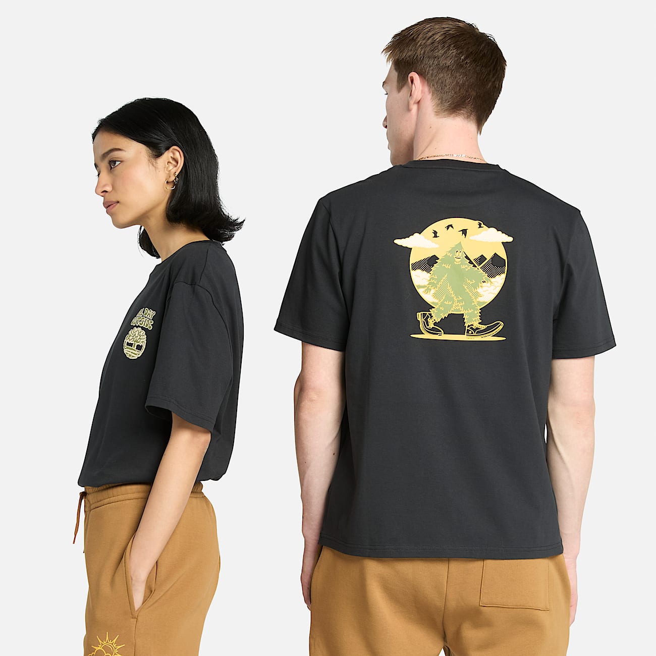 T-shirt "All Day Outside" Sem Género em preto