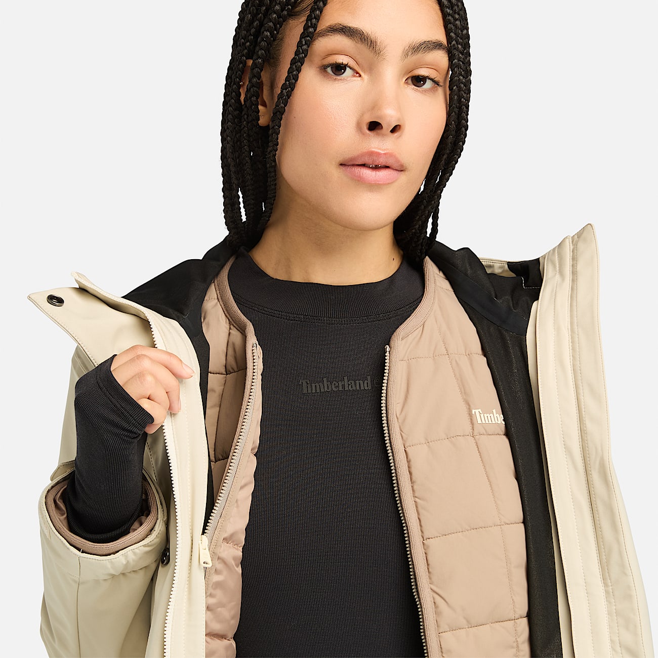Water-Resistant 3-In-1 Jacket for Women in Beige