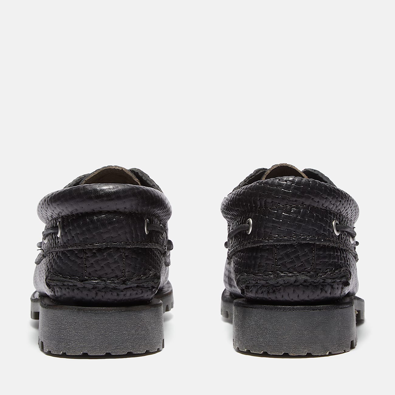 Founder's 3-Eye Lug Handsewn Boat Shoe for Men in Black