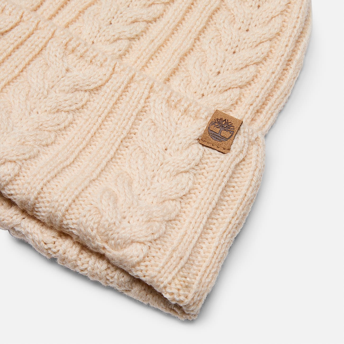 Cable Beanie in Beige