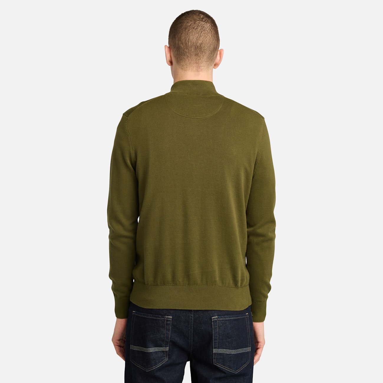 Williams River Trui met kwartrits voor heren in groen Williams River Trui met kwartrits voor heren in groen