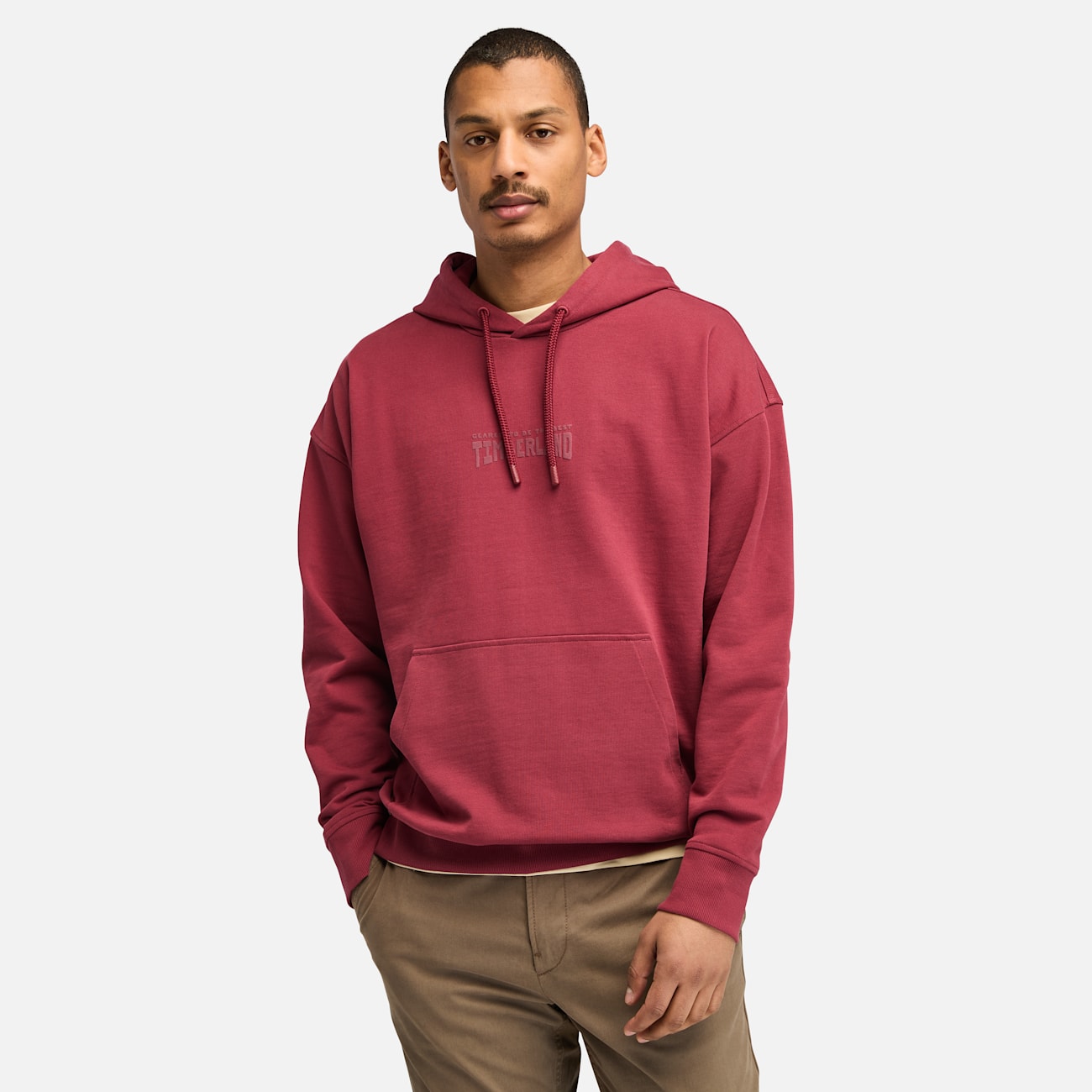 Back Logo Hoodie for Men in Red