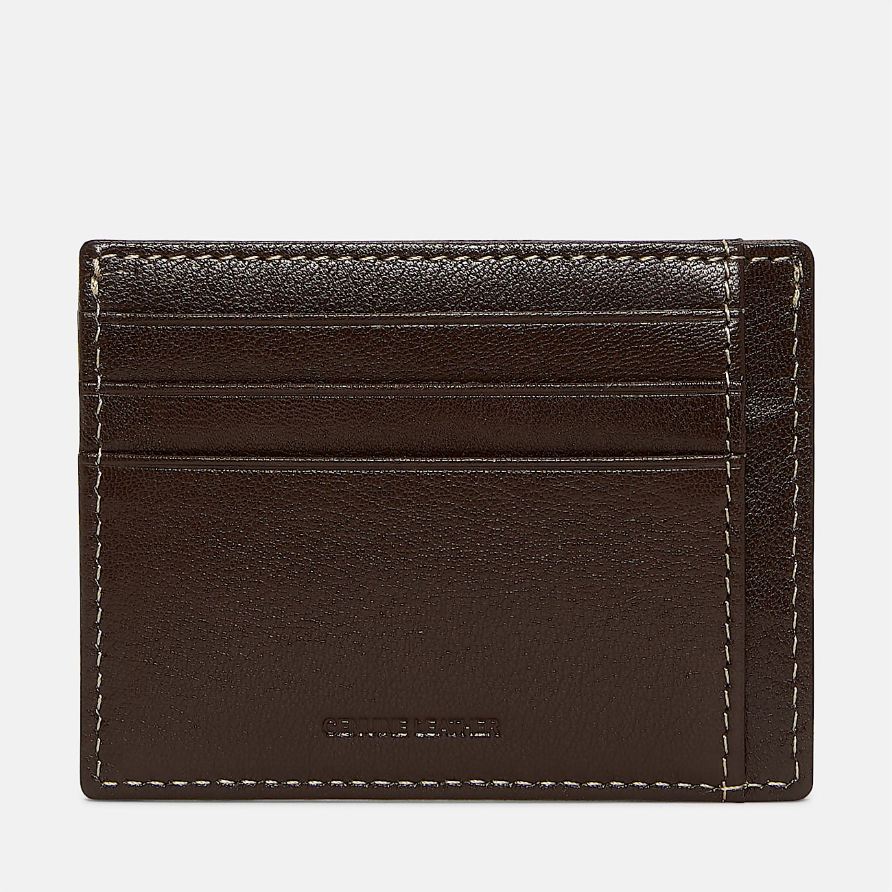 Milled Leather Card Holder for Men in Brown