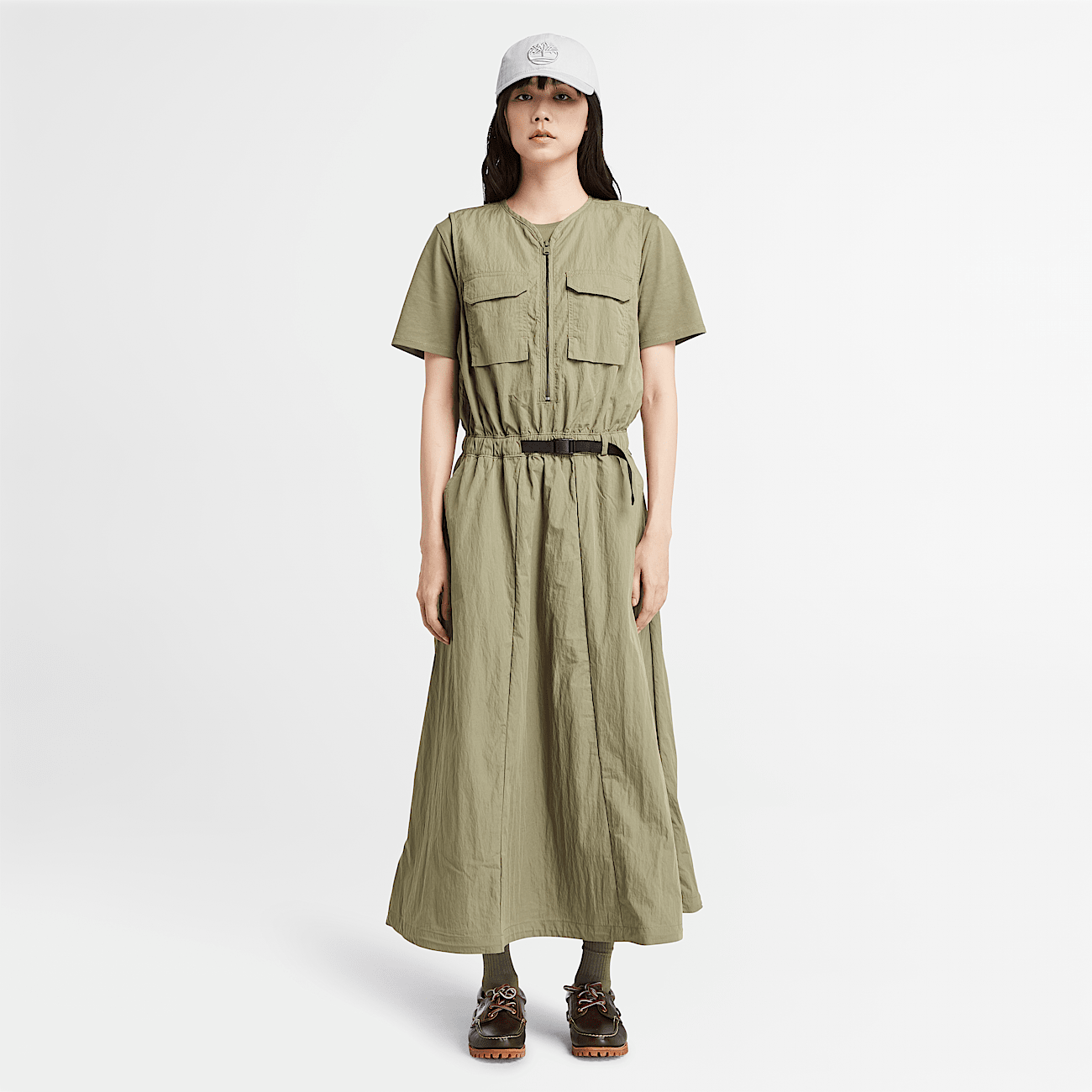 Utility Summer Dress for Women in Green