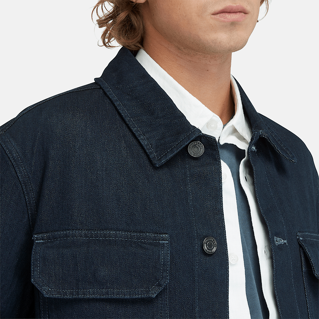 Refibra™ Technology Denim Trucker Jacket for Men in Indigo