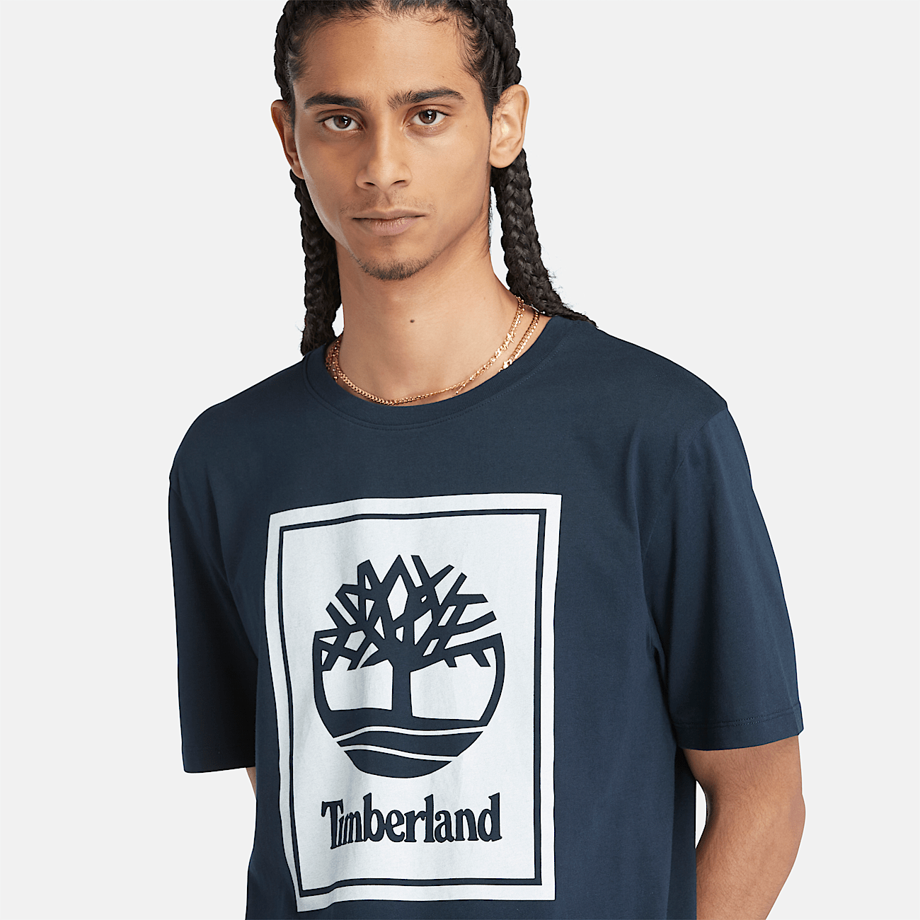 T Shirt mit kontrastierendem Stack Logo fur Herren in Dunkelblau