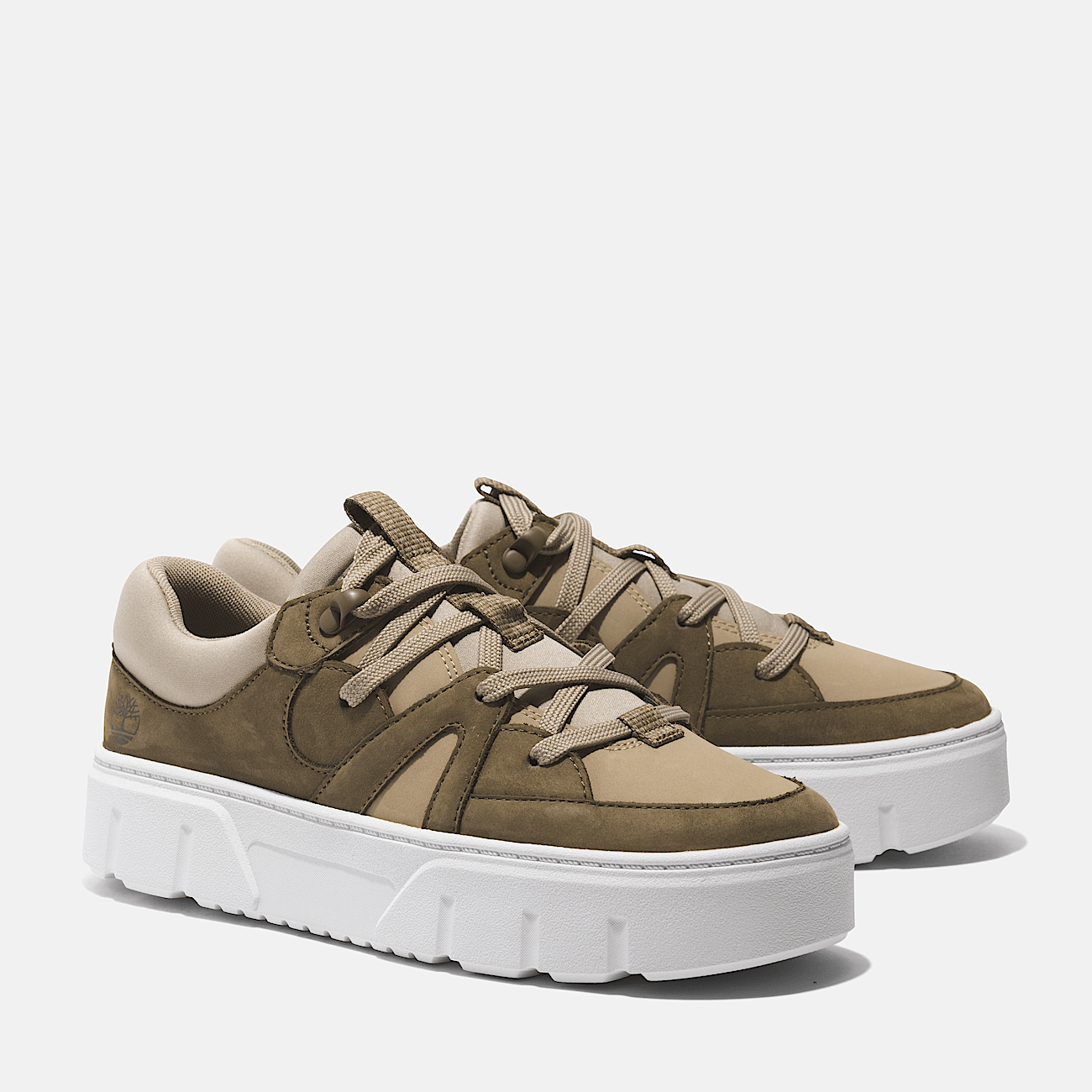 Laurel Court Lace-Up Low Trainer for Women in Green