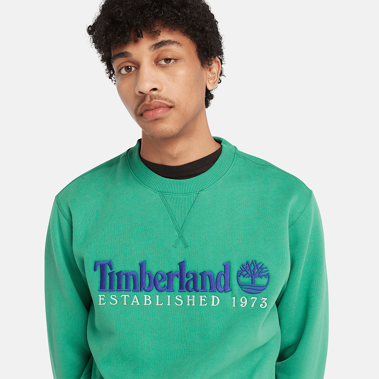 Est. 1973 Logo Rundhals-Sweatshirt für Herren in Grün