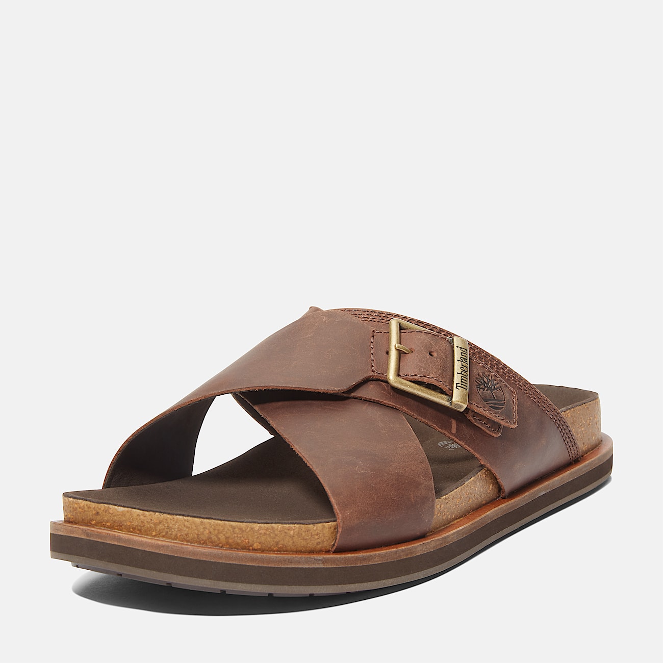 Amalfi Vibes Cross Strap Sandal for Men in Dark Brown
