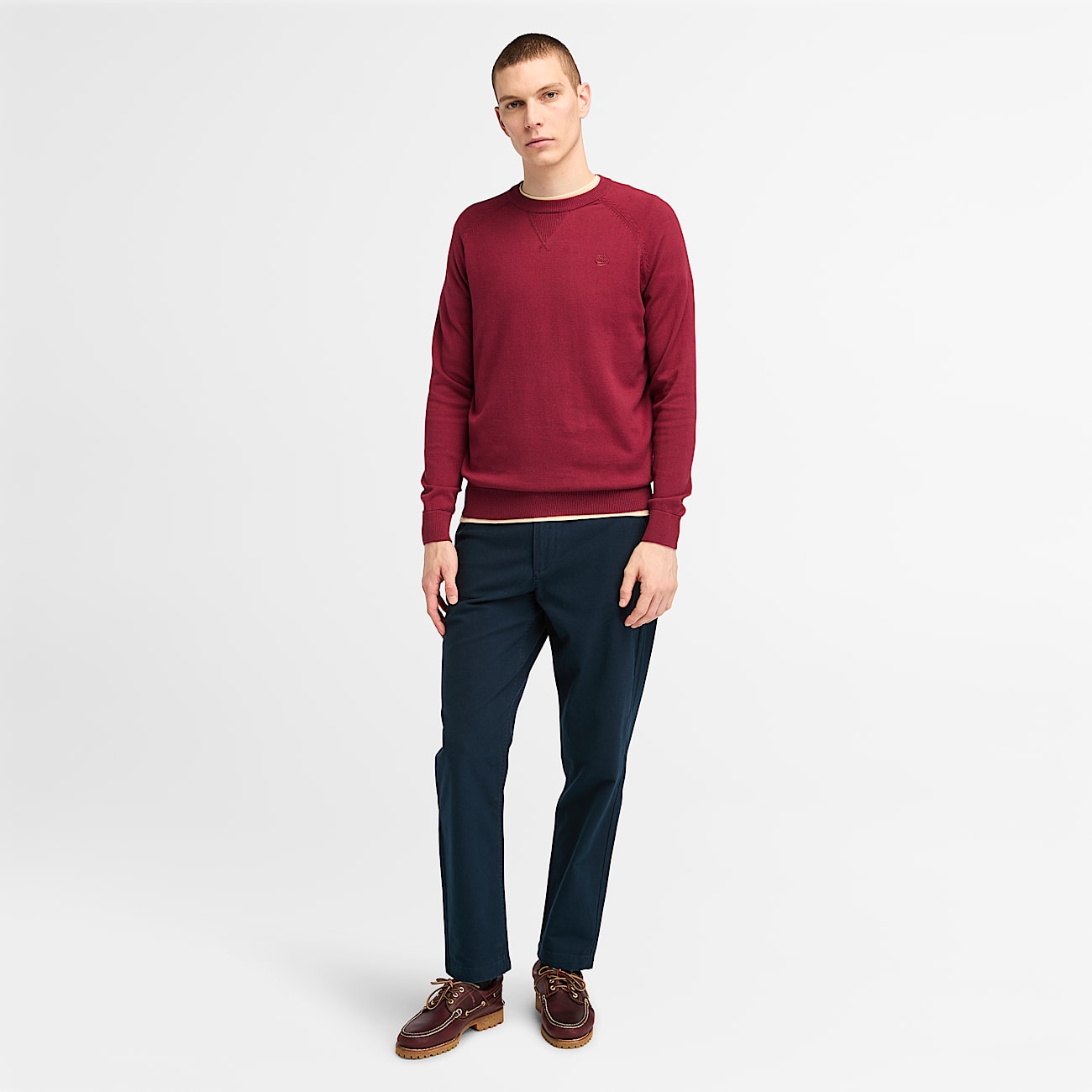 Williams River Cotton Raglan Jumper for Men in Red
