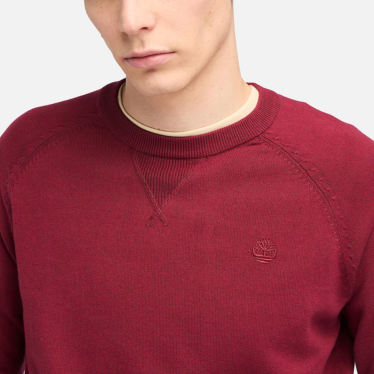 Williams River Cotton Raglan Jumper for Men in Red