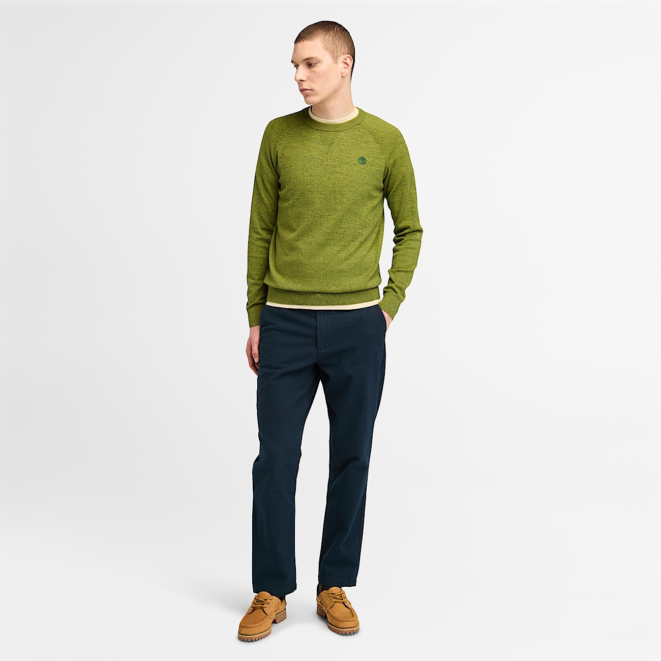 Williams River Cotton Raglan Jumper for Men in Green