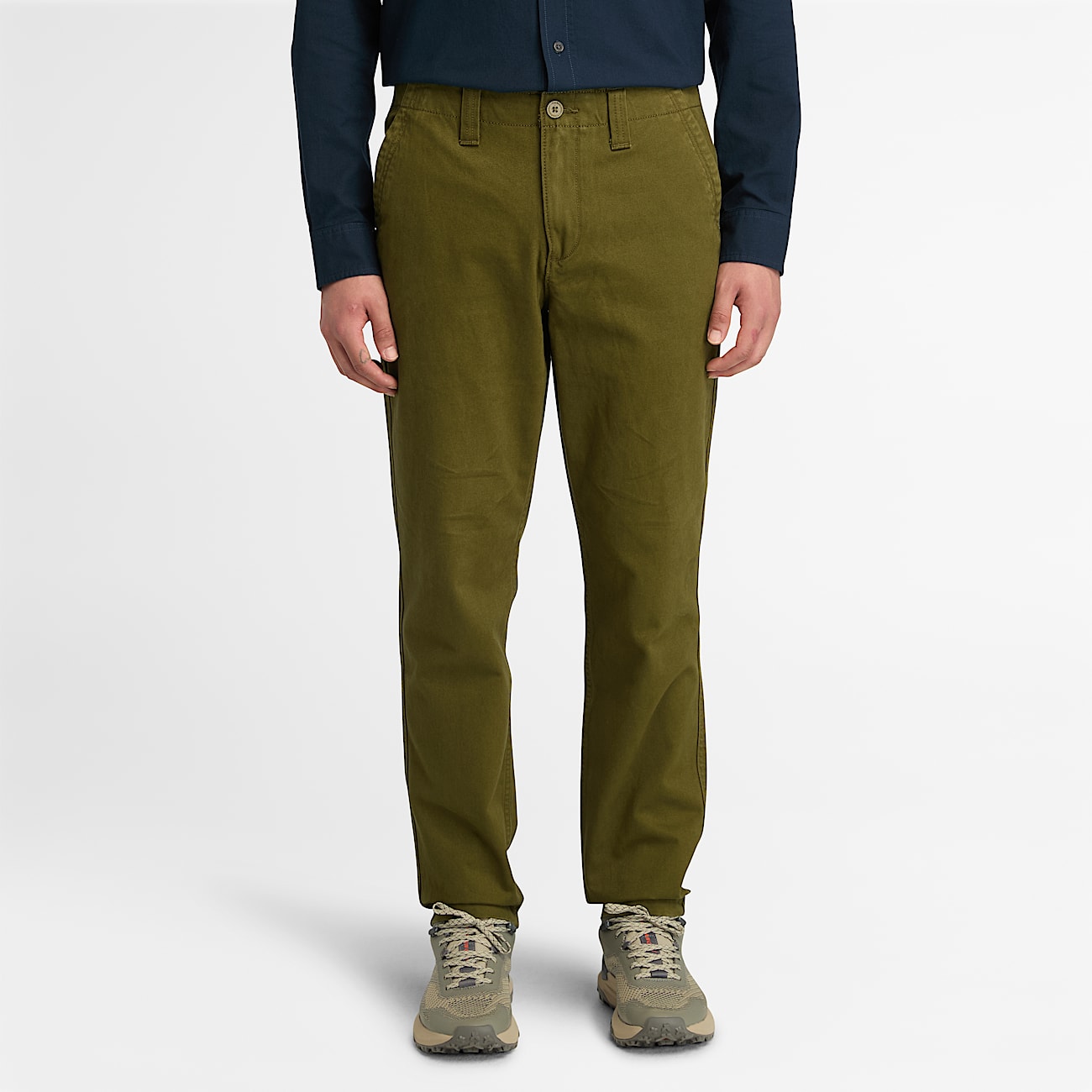 Pantaloni Chino Topsfield Herringbone da Uomo in verde