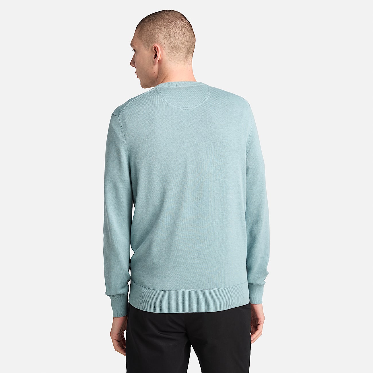 Williams River Cotton Yarn Dyed Jumper for Men in Light Blue