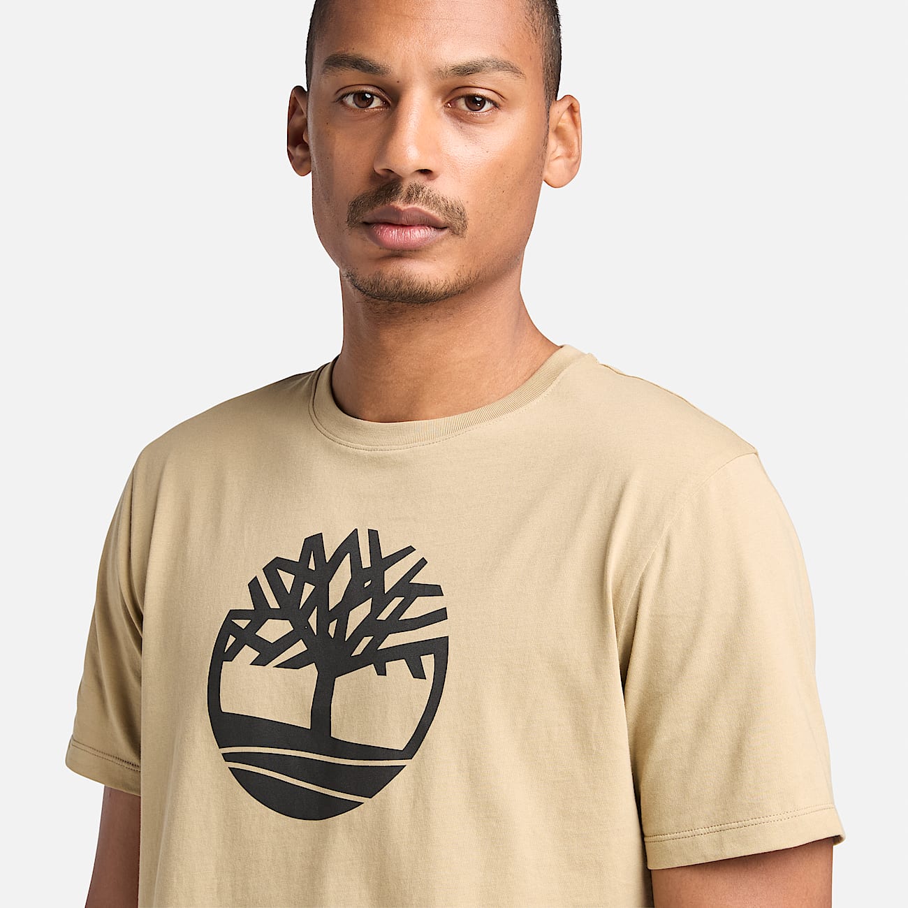 Kennebec River Tree Logo T-Shirt for Men in Beige
