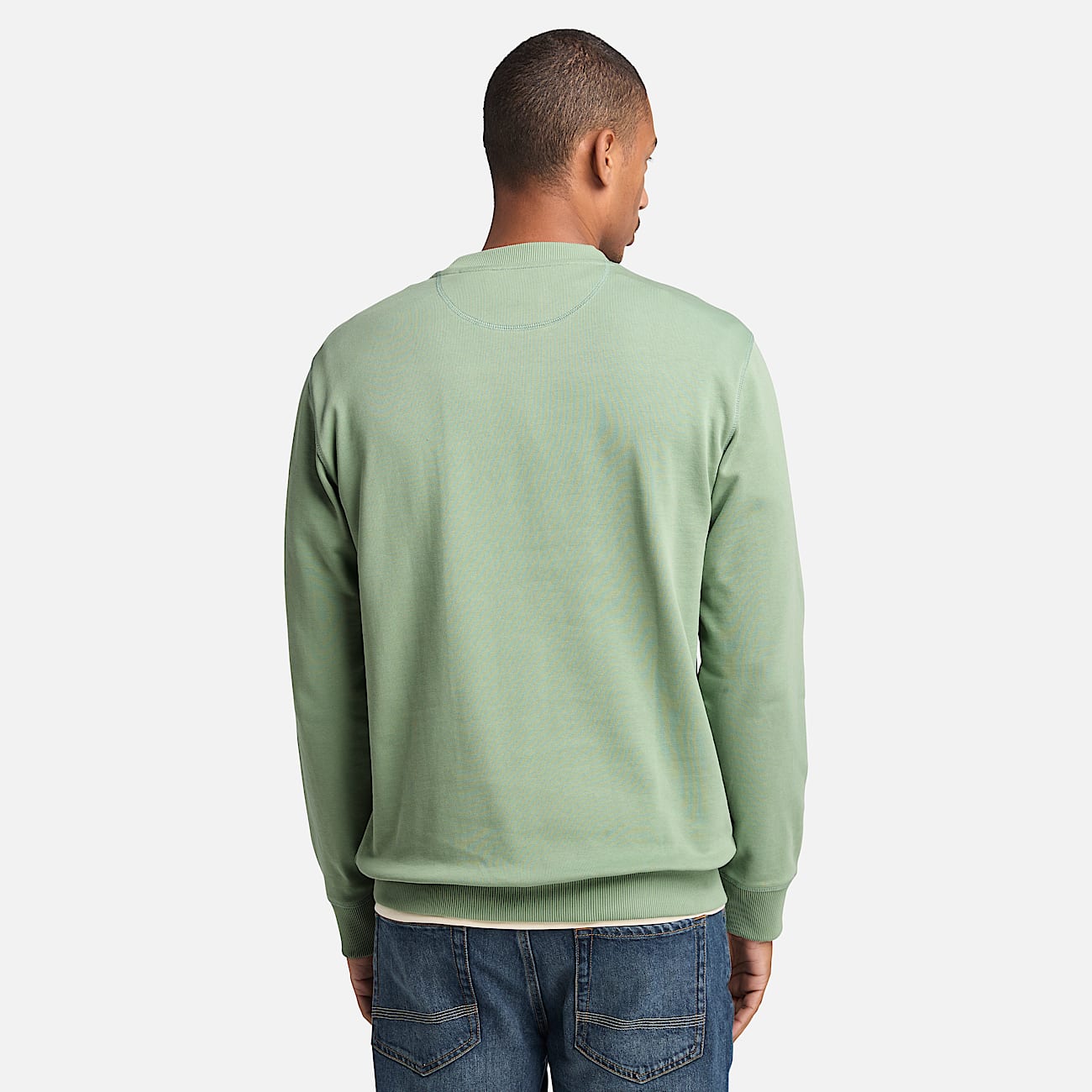 Established 1973 Embroidered Logo Crewneck Sweatshirt for Men in Green