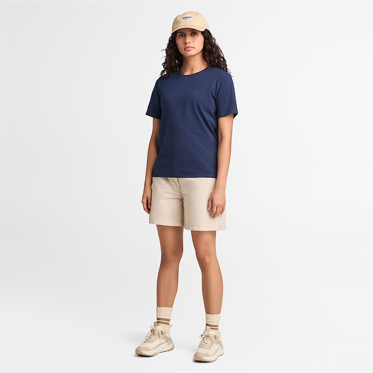 Chest Logo T-Shirt for Women in Dark Blue