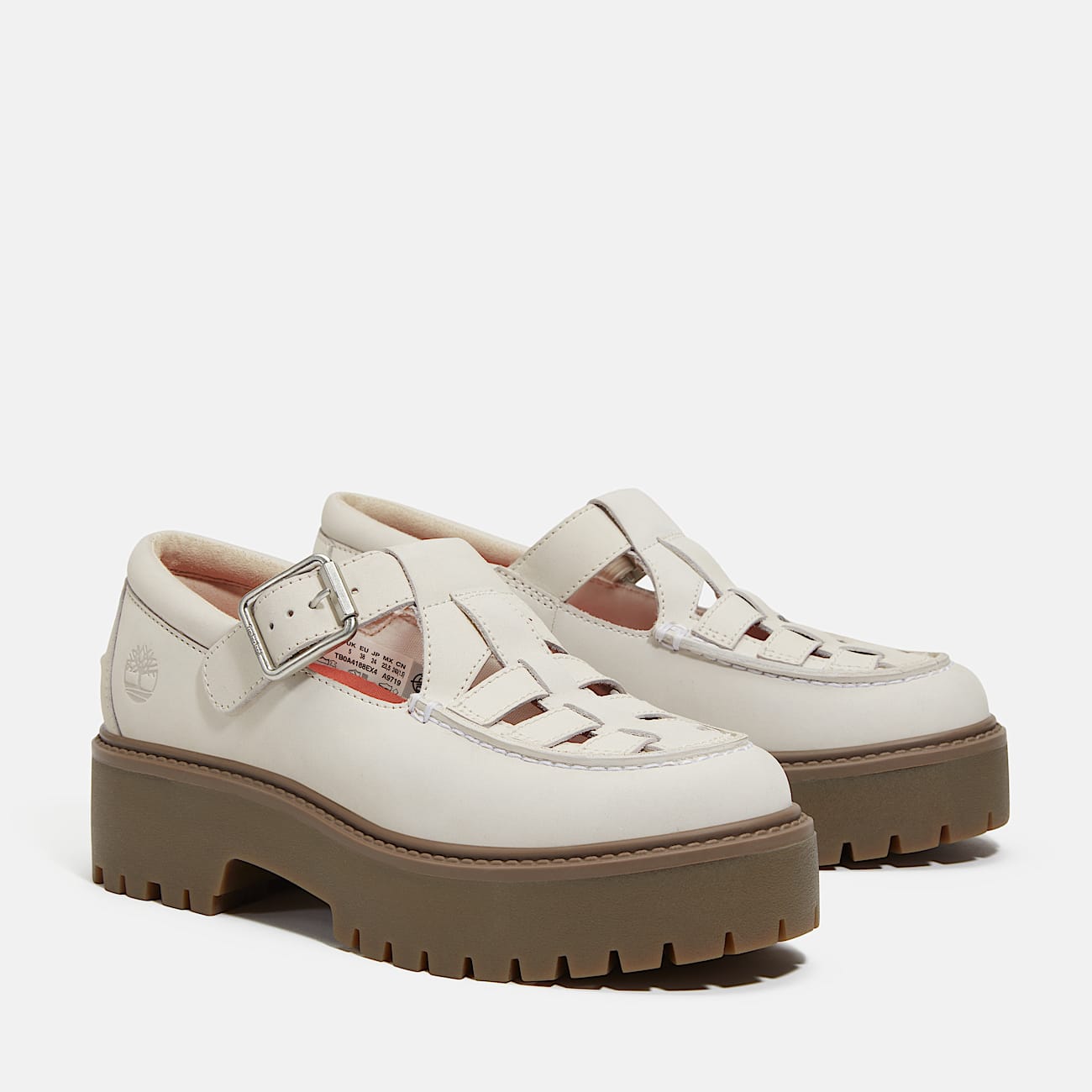 Stone Street Platform Buckle Shoe for Women in Grey