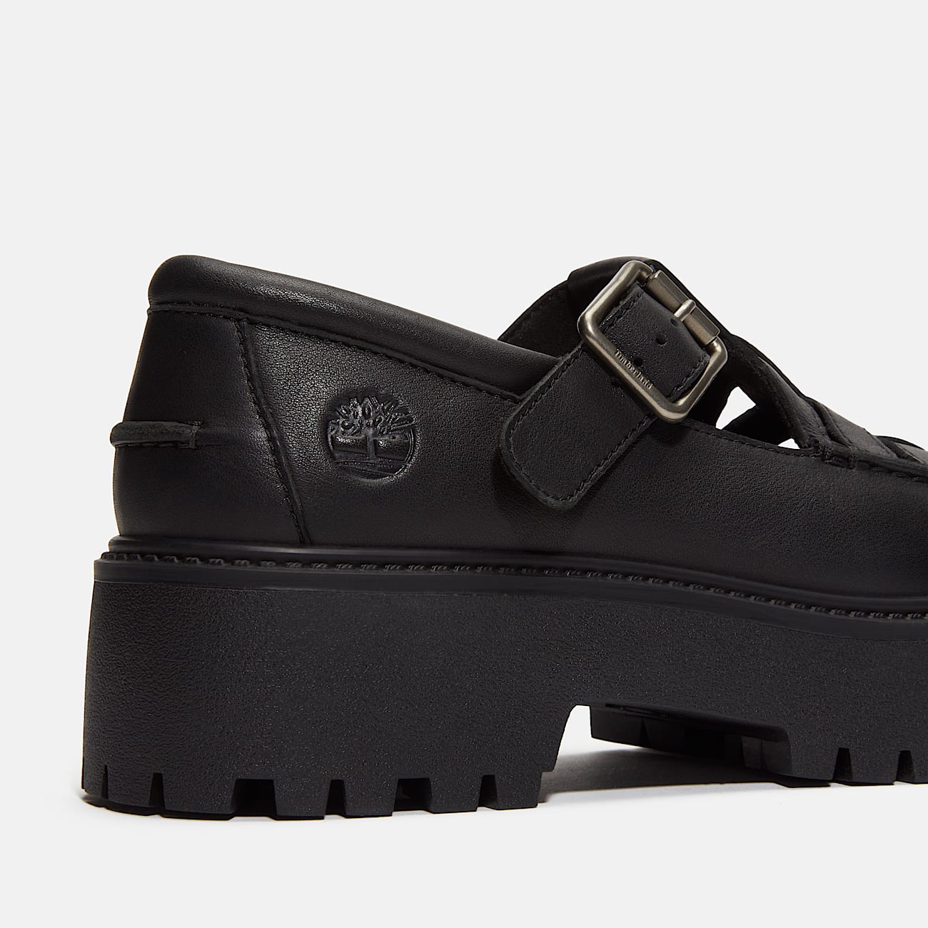 Stone Street Platform Buckle Shoe for Women in Black